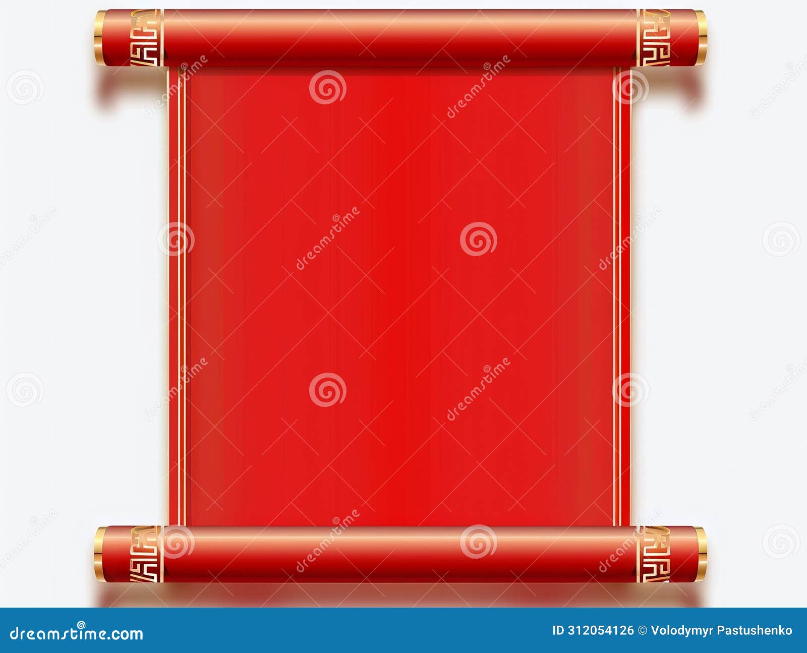 Realistic Illustration of Red Scroll Banner, Realistic Illustration of ...