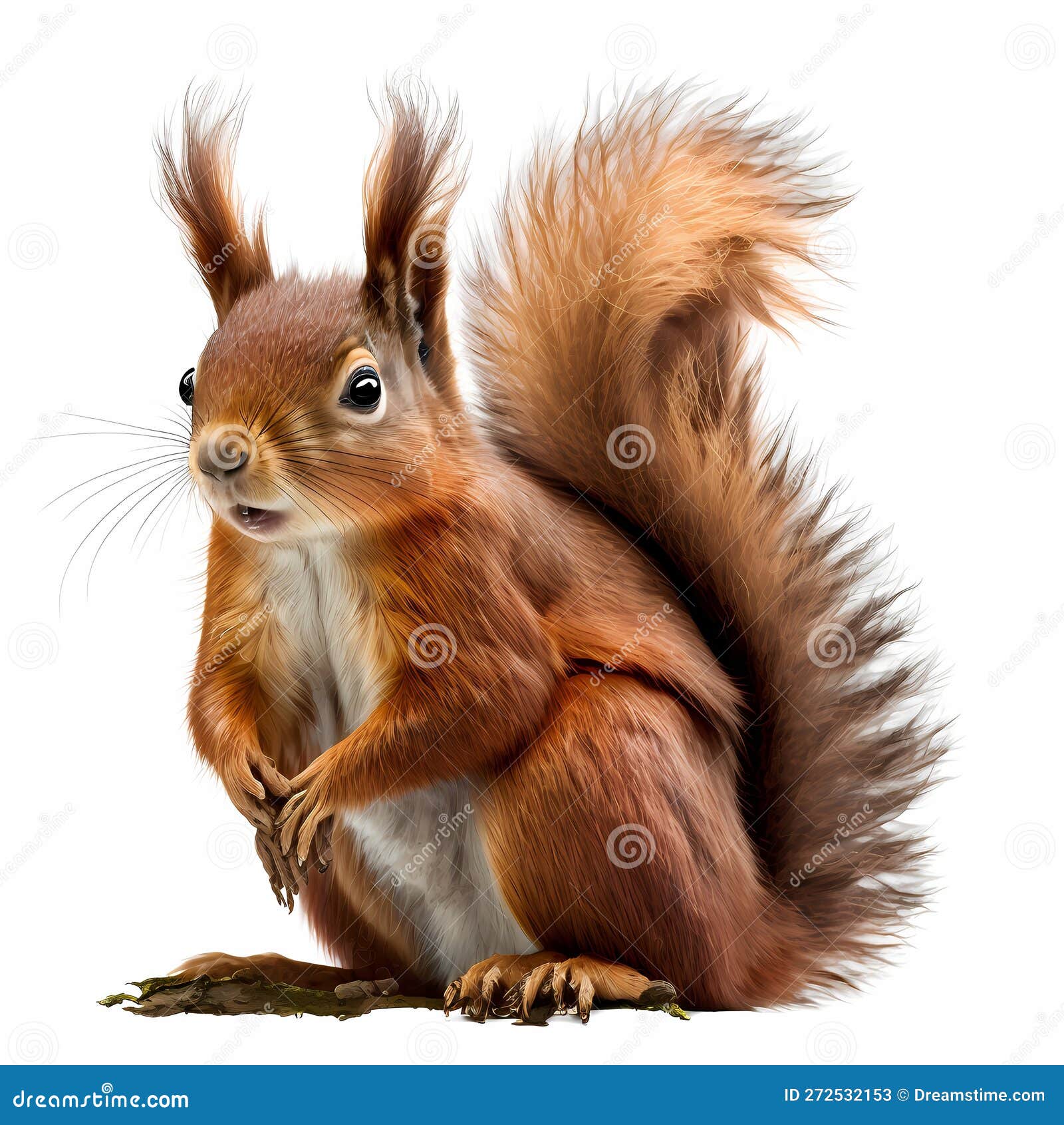 Red Squirrel Isolated White. Generative AI Stock Illustration ...