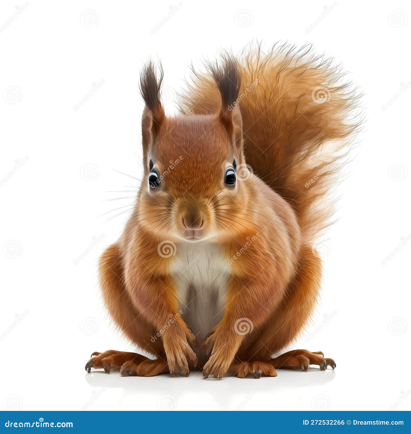 Red Squirrel Isolated White. Generative AI Stock Illustration ...
