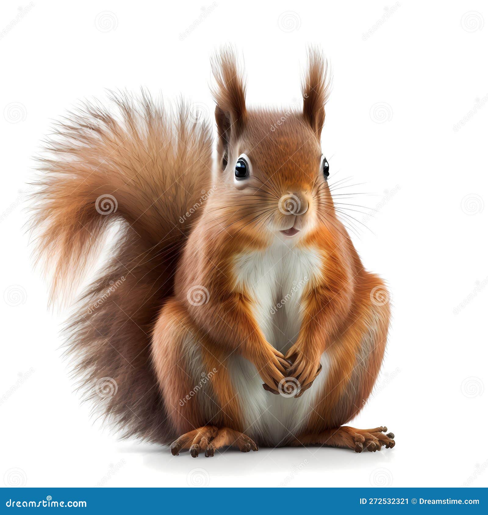 Red Squirrel Isolated White. Generative AI Stock Illustration ...