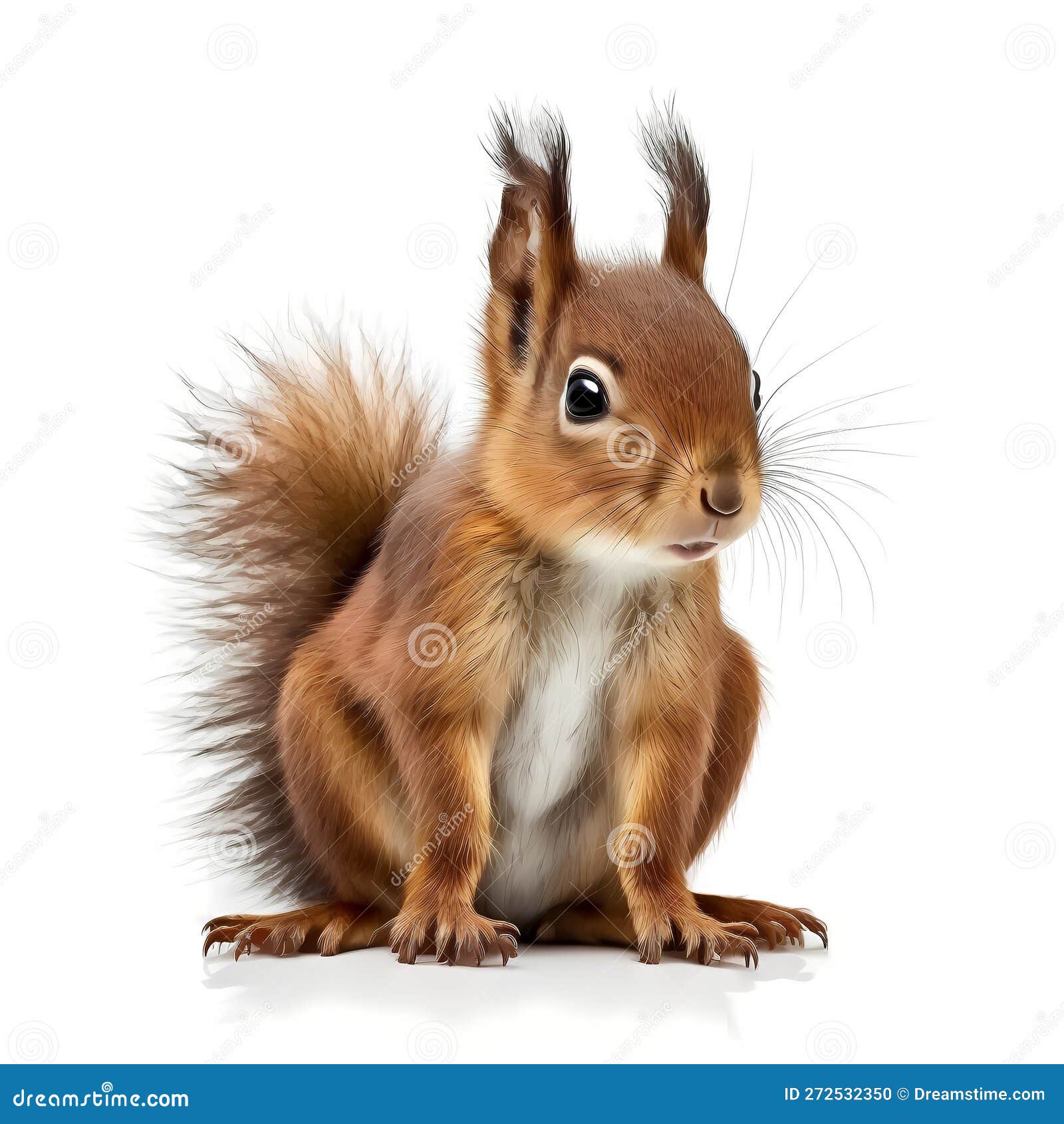 Red Squirrel Isolated White. Generative AI Stock Illustration ...