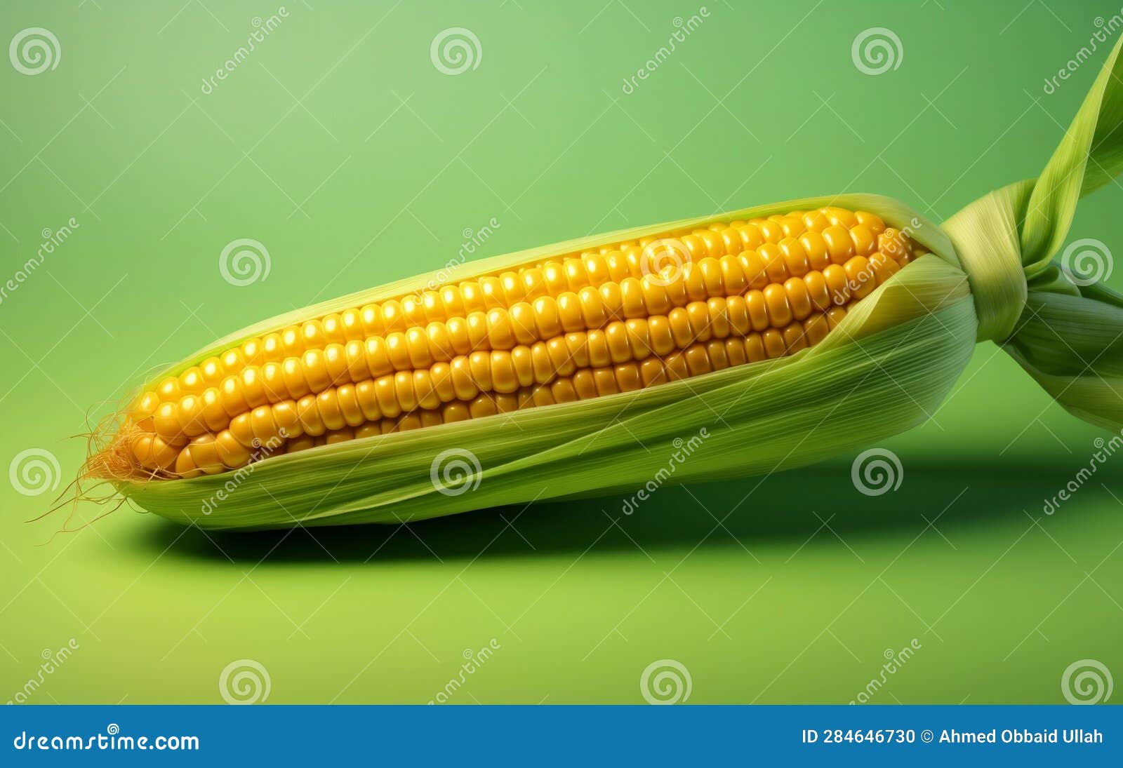 A Realistic Illustration Of A Single Corn With A Minimalist Design On A ...