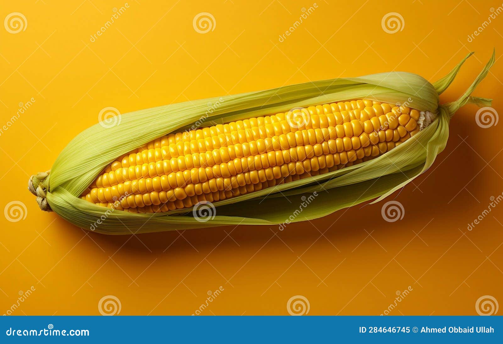 A Realistic Illustration of a Single Corn with a Minimalist Design on a ...