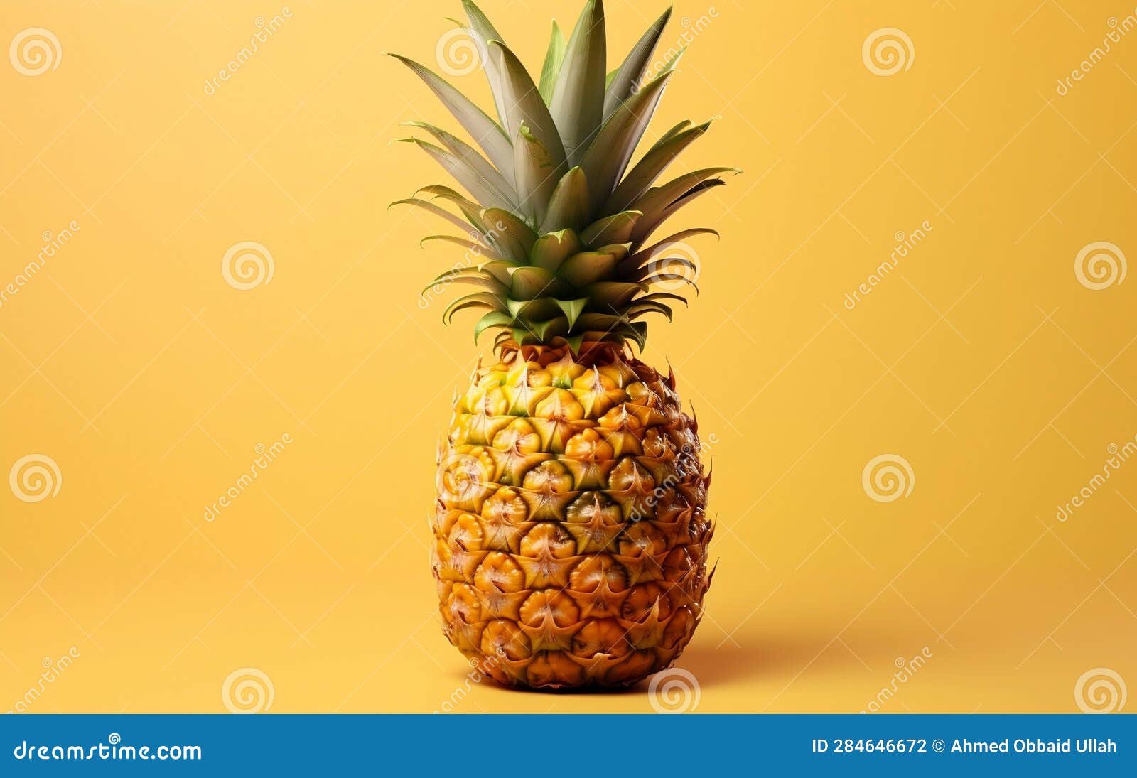 A Realistic Illustration of a Single Pineapple with a Minimalist Design ...