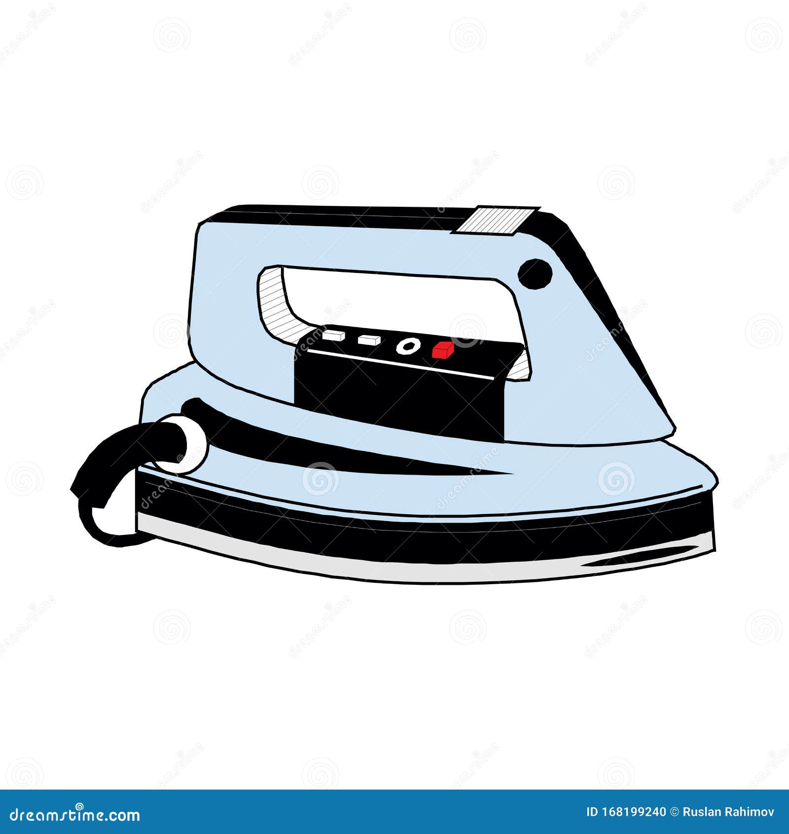 Realistic Illustration of Steam Iron Isolated on a White Background ...
