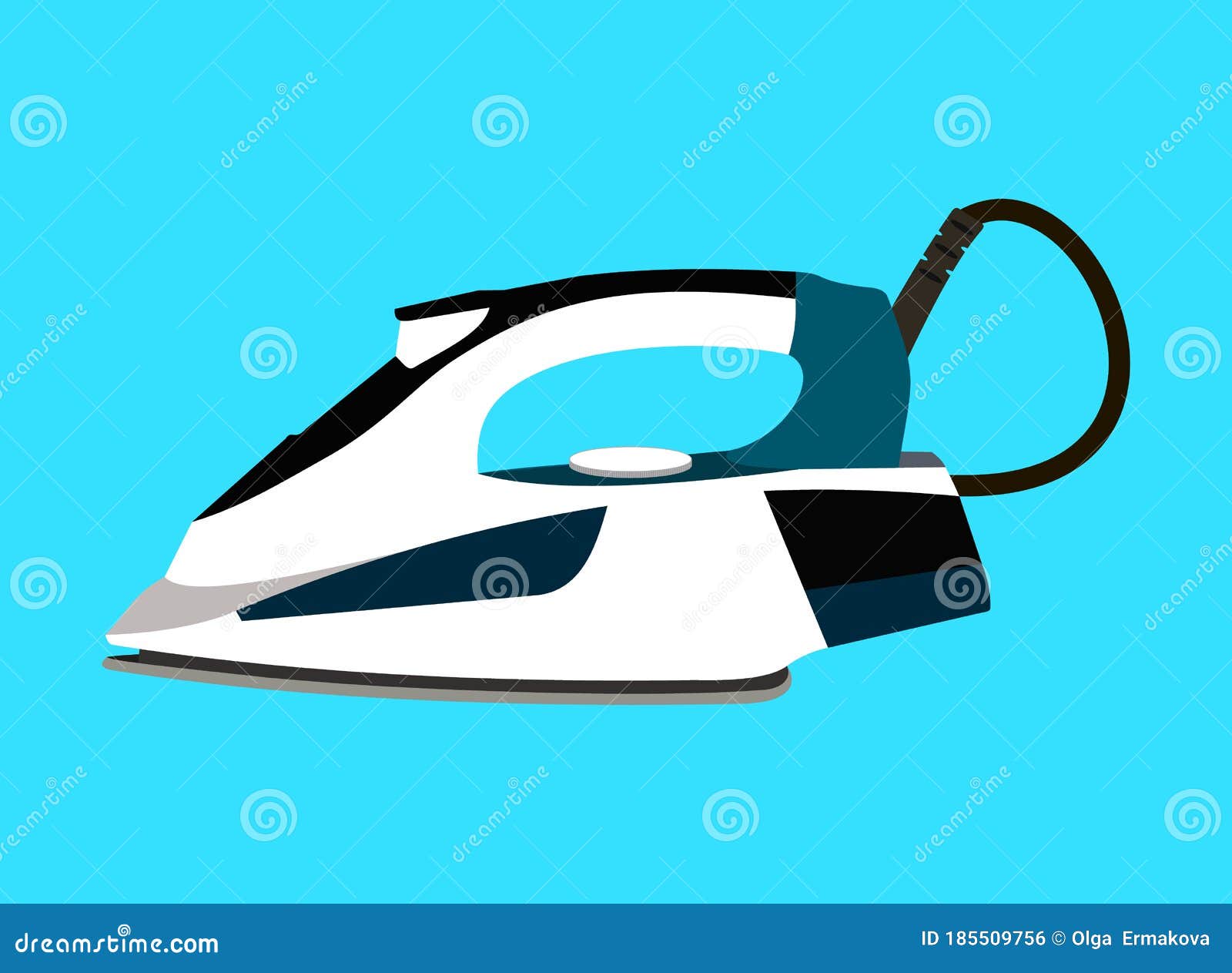 Realistic Illustration of a Steam Iron. Vector Stock Illustration Stock ...