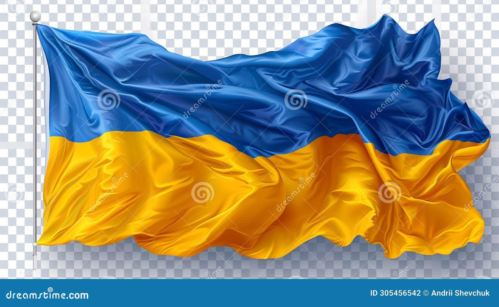 Realistic Illustration of Ukrainian Flags on a Transparent Background ...