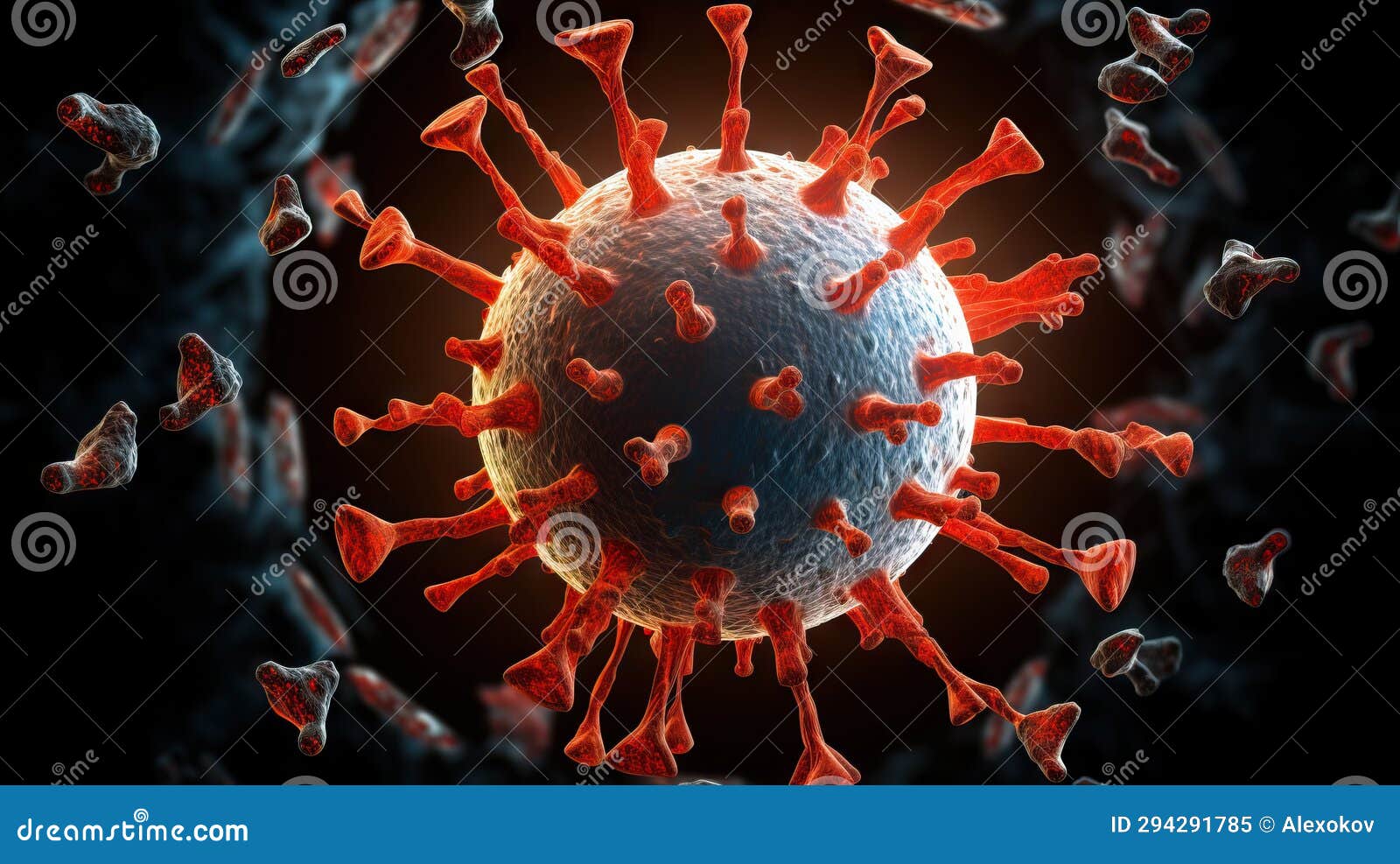 Realistic Illustration of a Virus Inside a Cell AI Generated Stock ...