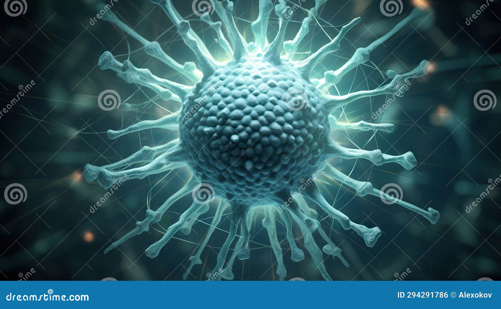 Realistic Illustration of a Virus Inside a Cell AI Generated Stock ...