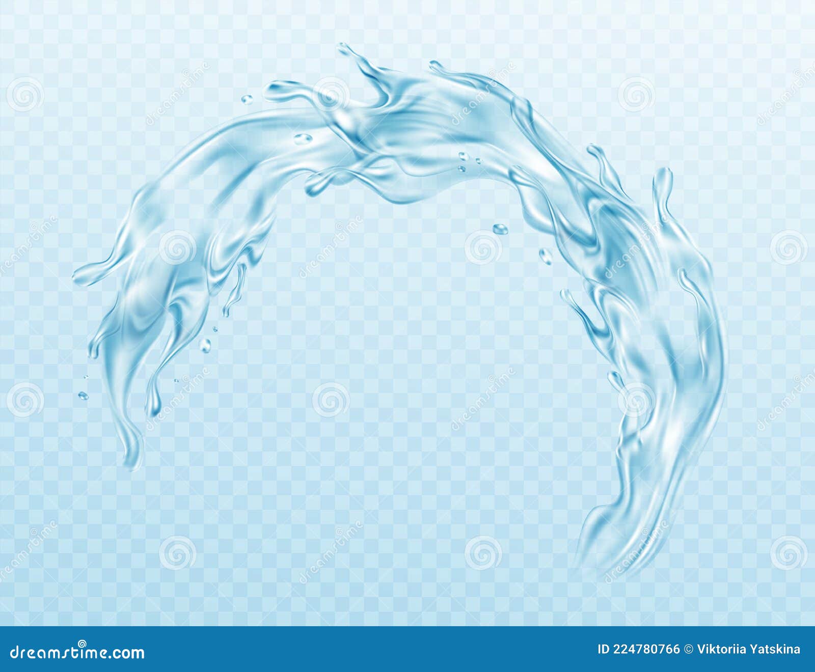 Realistic Illustration Water Splash Isolated on Transparent Background ...