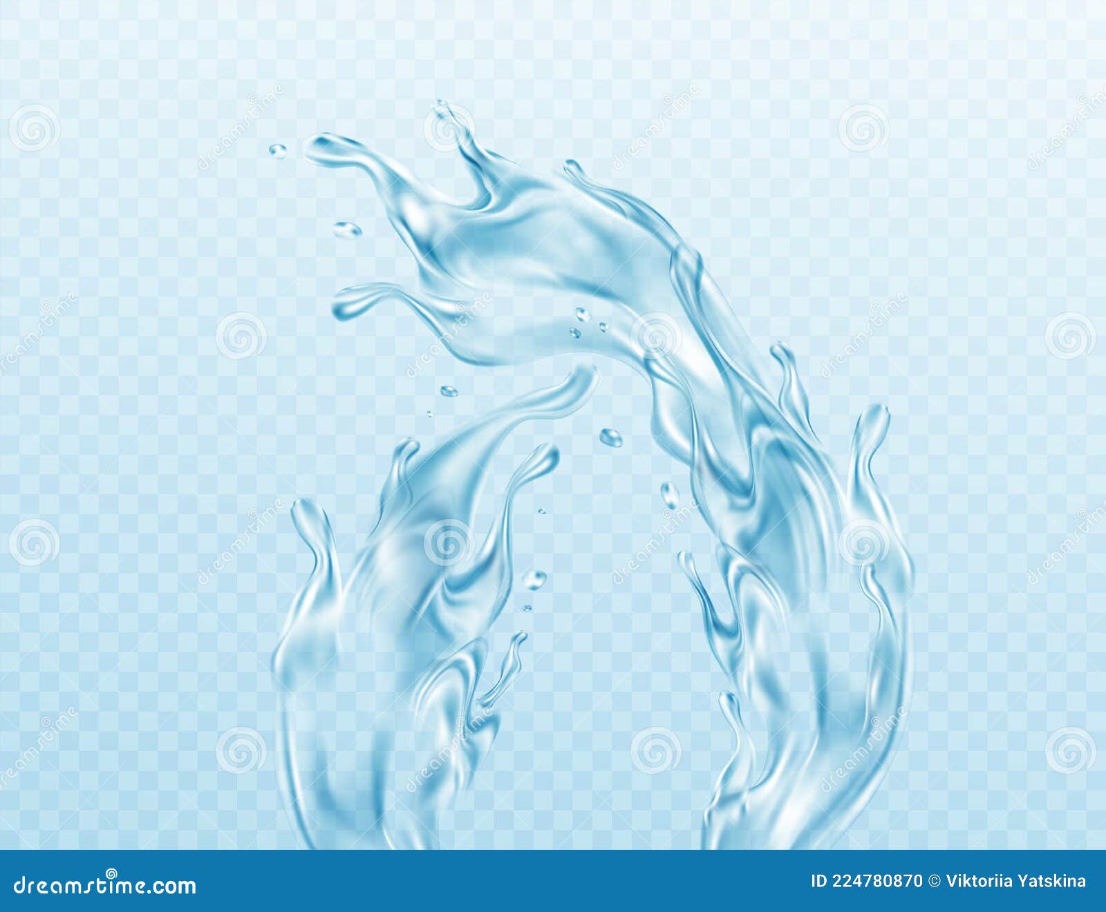 Realistic Illustration Water Splash Isolated on Transparent Background ...