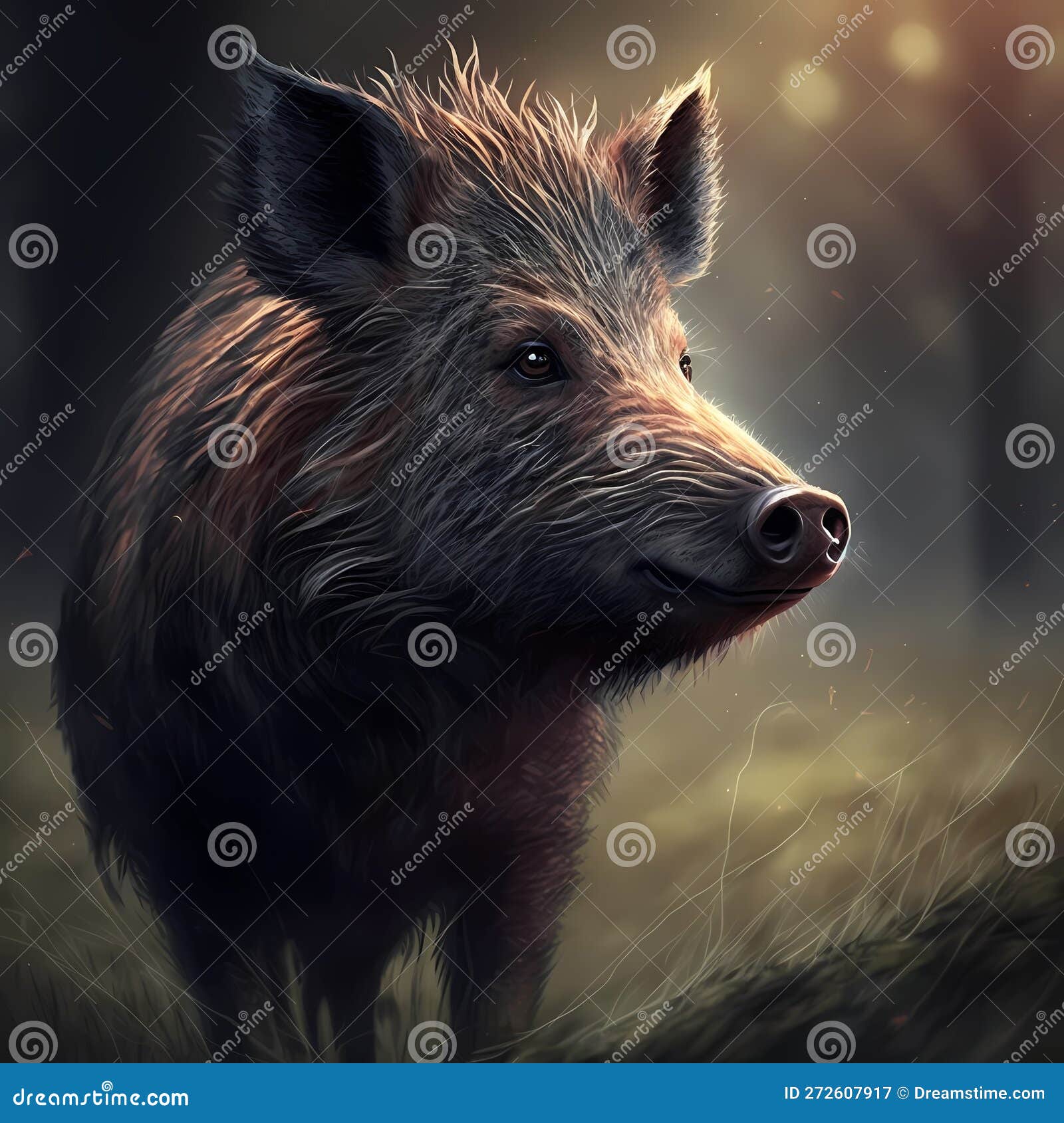 Realistic Illustration of Wild Boar. Generative AI Stock Illustration ...