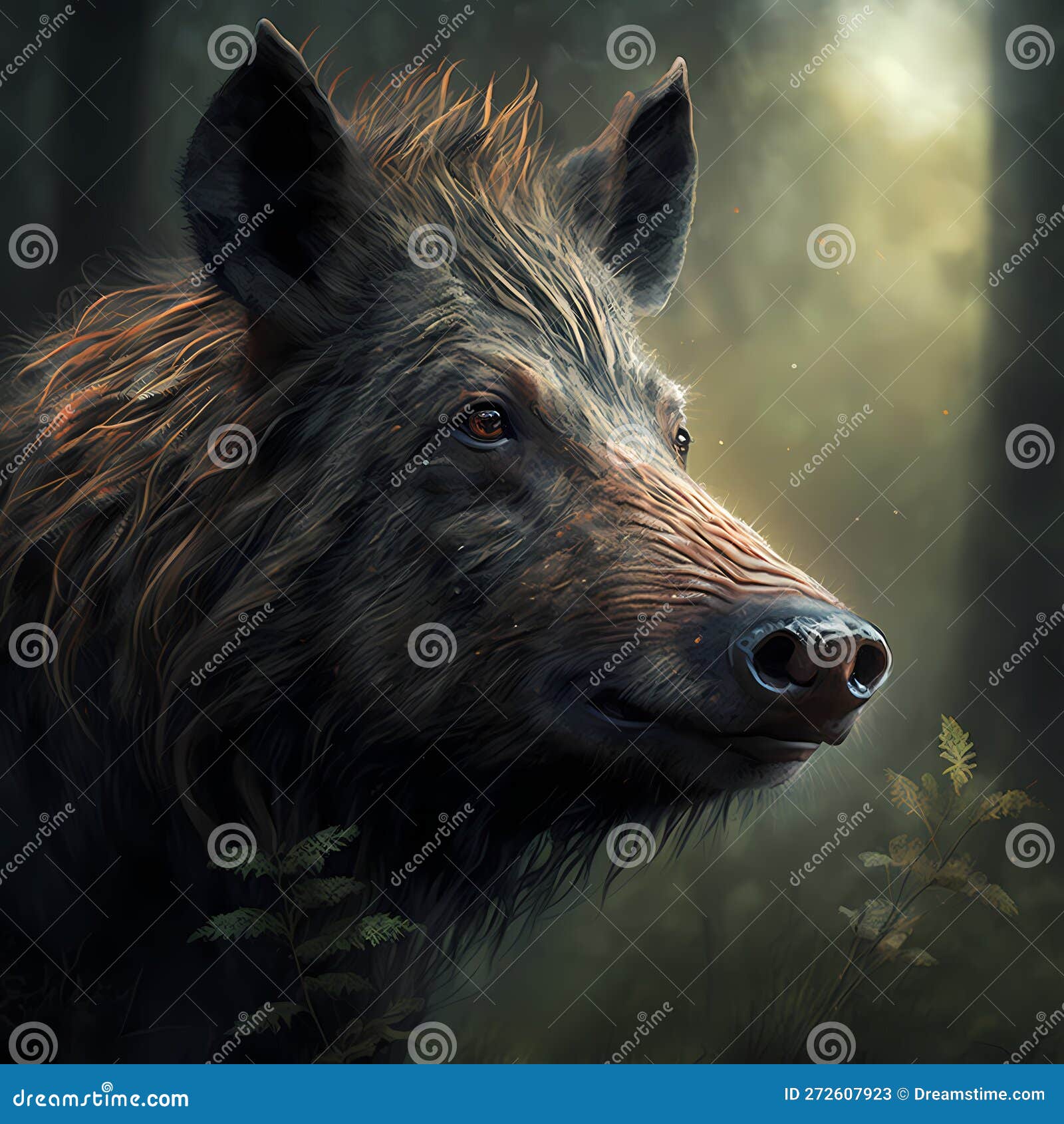 Realistic Illustration of Wild Boar. Generative AI Stock Illustration ...