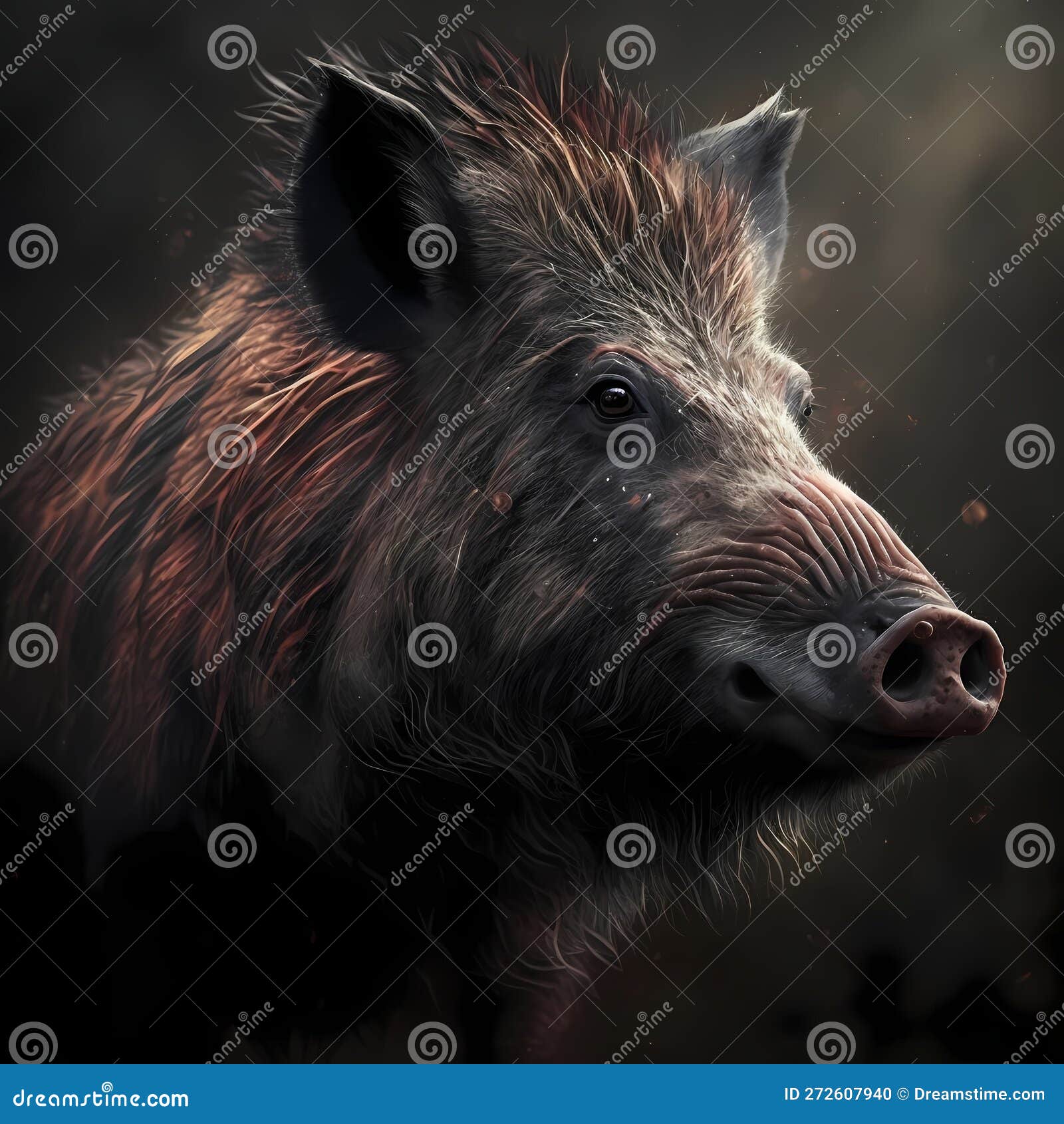 Realistic Illustration of Wild Boar. Generative AI Stock Illustration ...