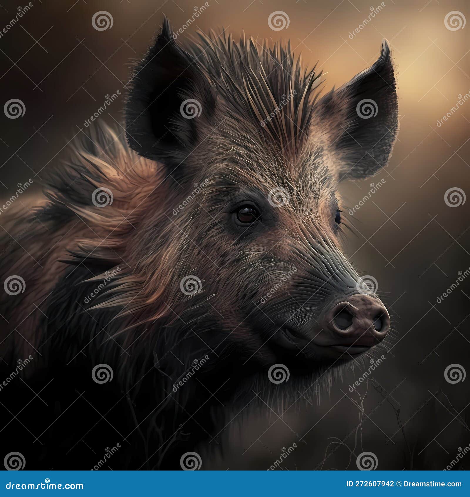 Realistic Illustration of Wild Boar. Generative AI Stock Illustration ...