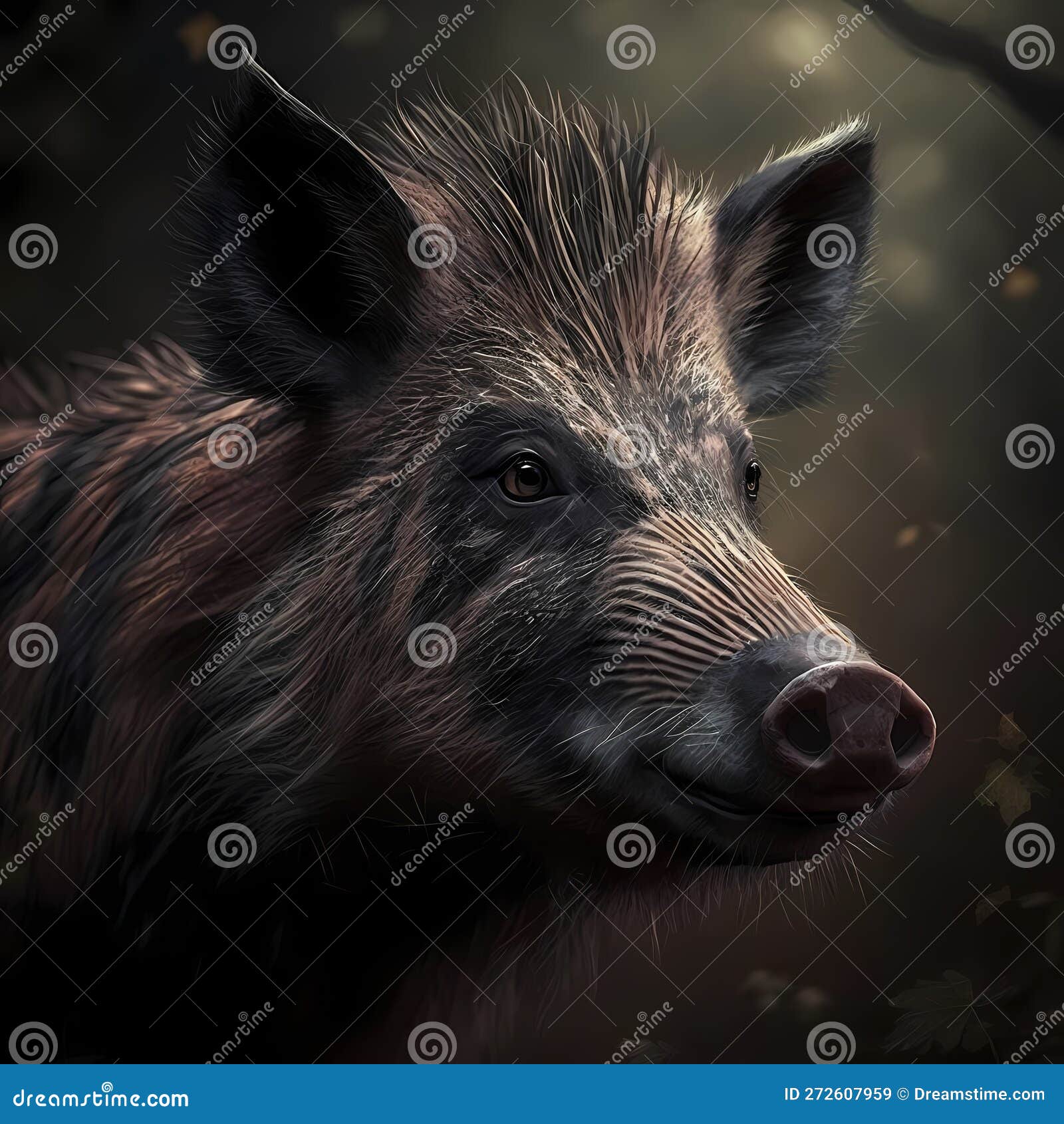 Realistic Illustration of Wild Boar. Generative AI Stock Illustration ...