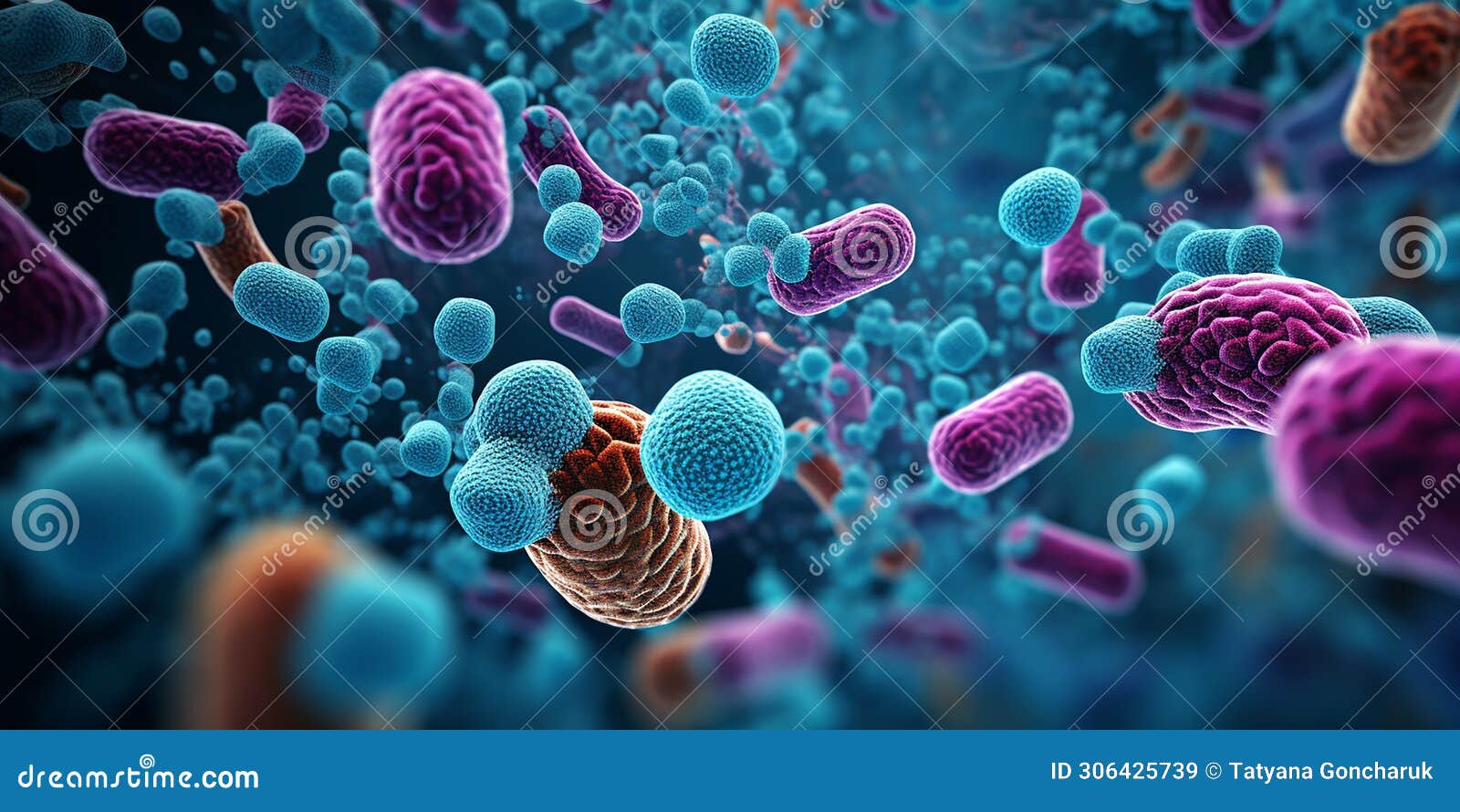 Realistic Image of Bacteria, Microorganisms. Stock Illustration ...