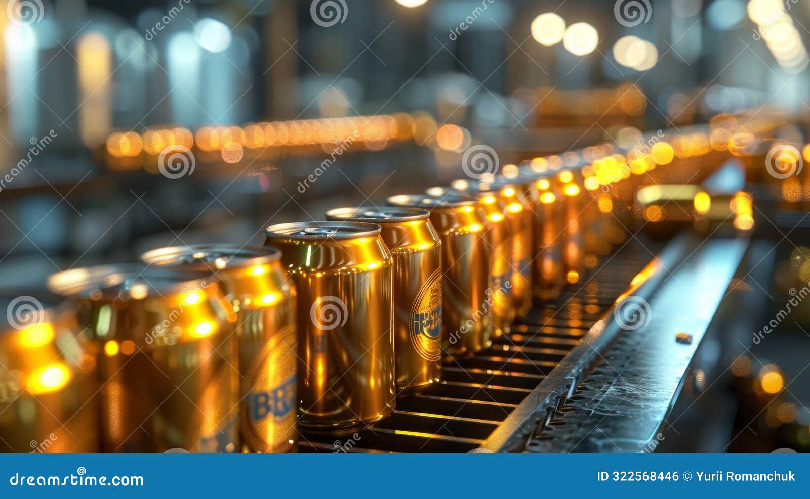 Realistic Image of Beer Can Production Line, Manufacturing Process in a ...