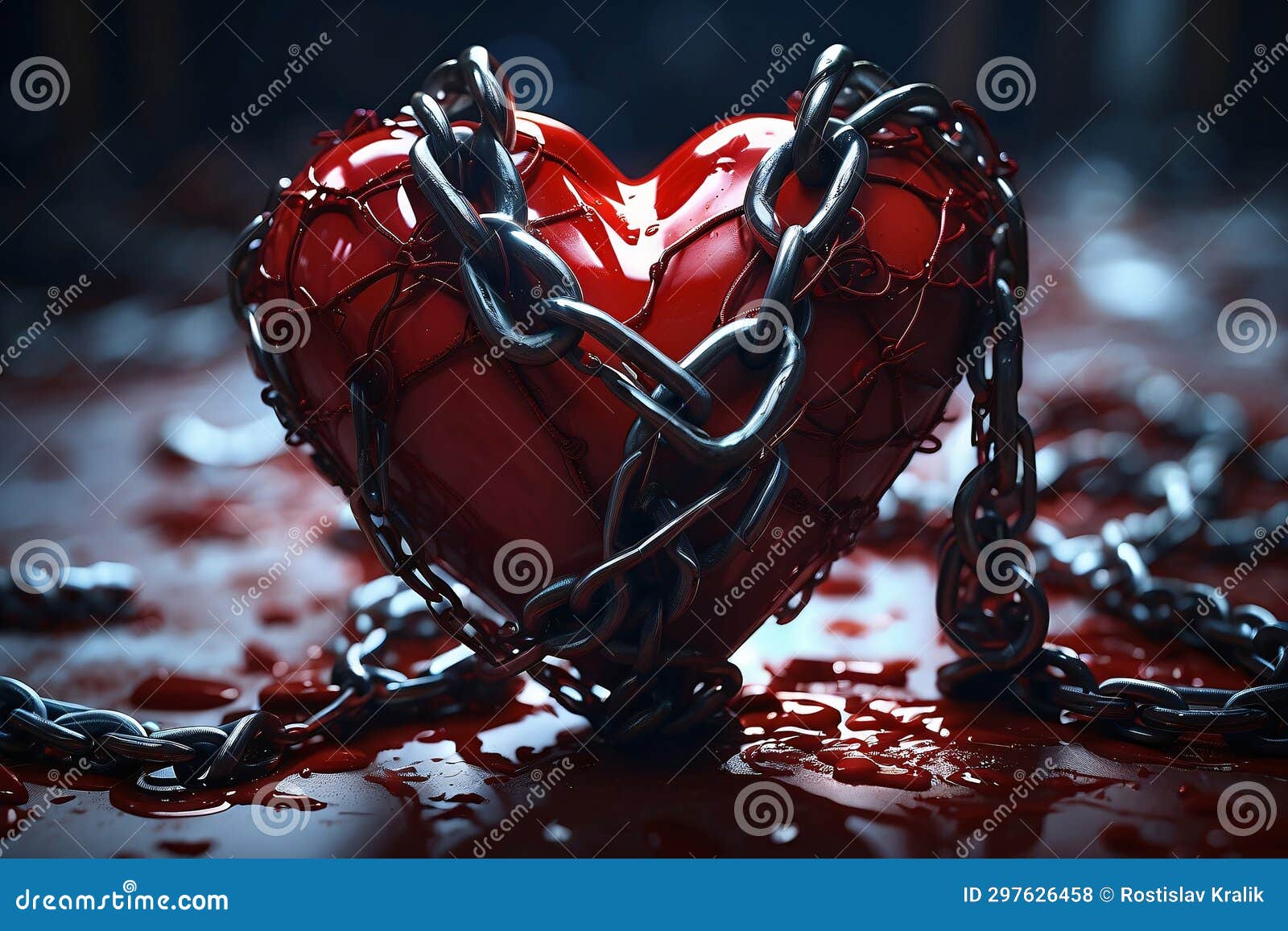 Realistic Image of a Chained Heart Stock Illustration - Illustration of ...
