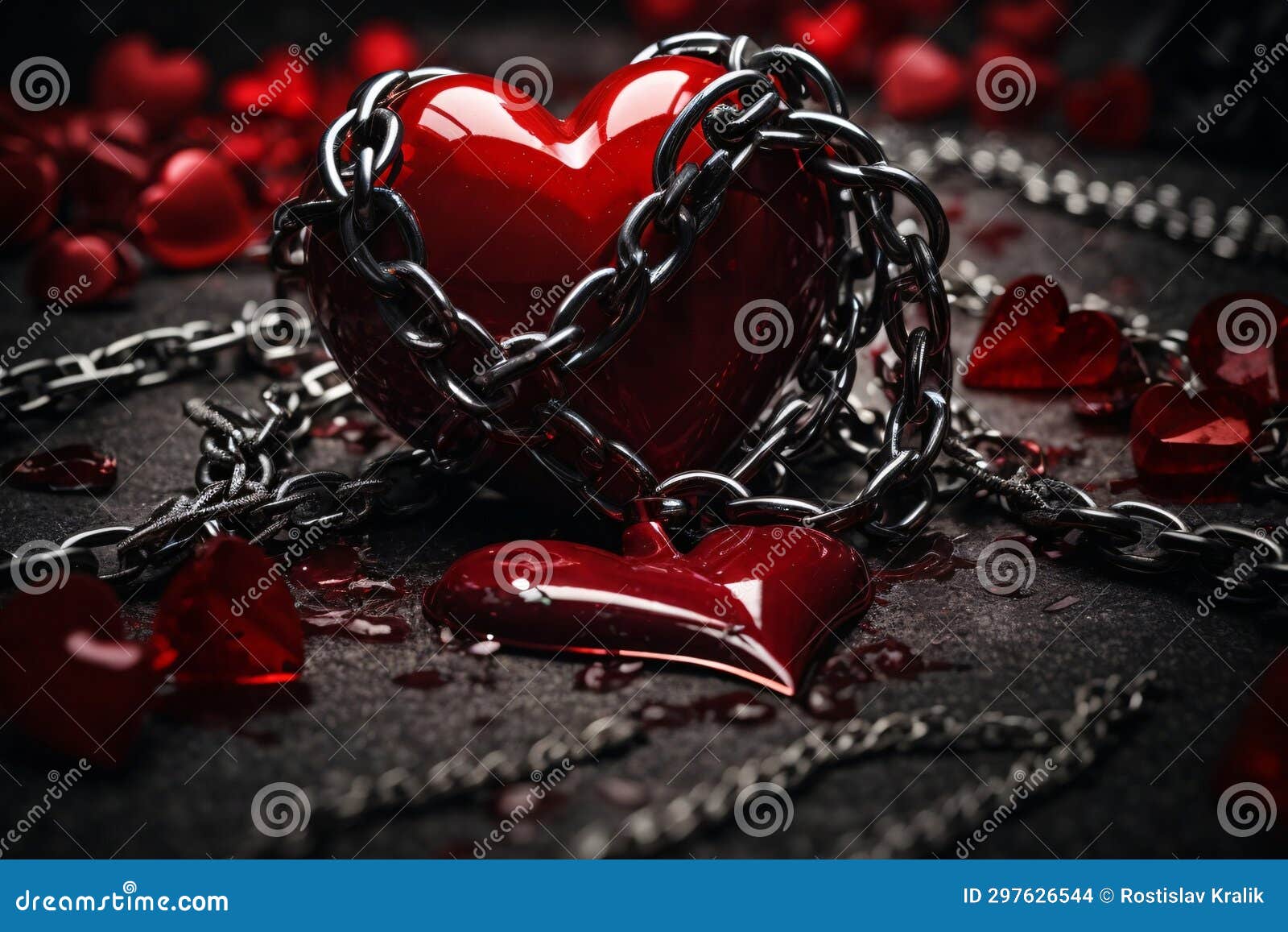 Realistic Image of a Chained Heart Stock Illustration - Illustration of ...