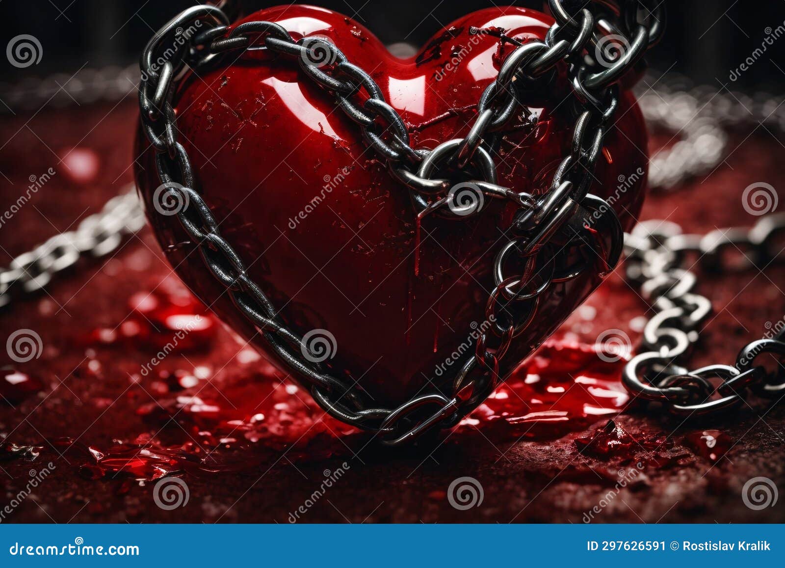 Realistic Image of a Chained Heart Stock Illustration - Illustration of ...