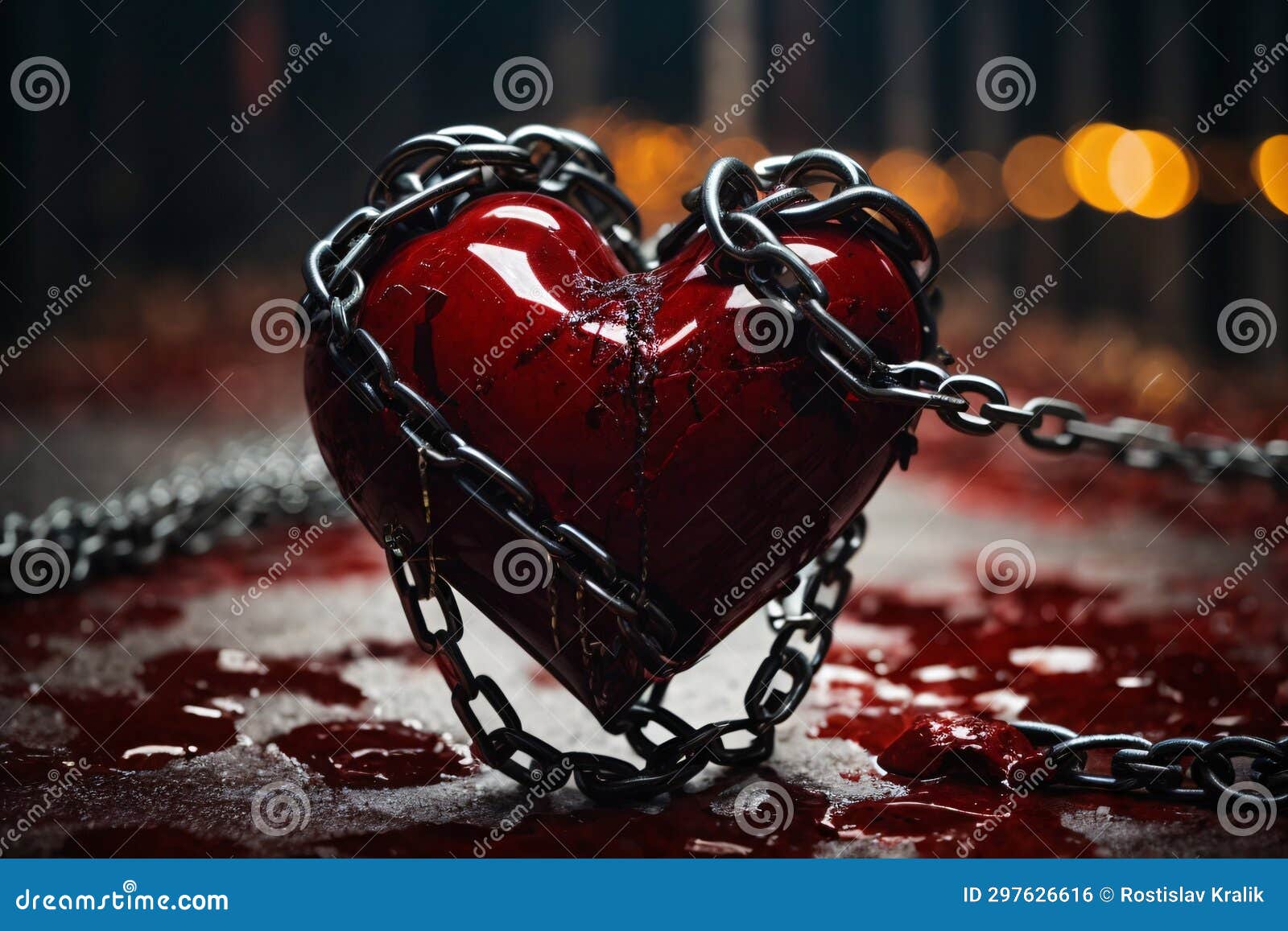 Realistic Image of a Chained Heart Stock Illustration - Illustration of cake, dessert: 297626616