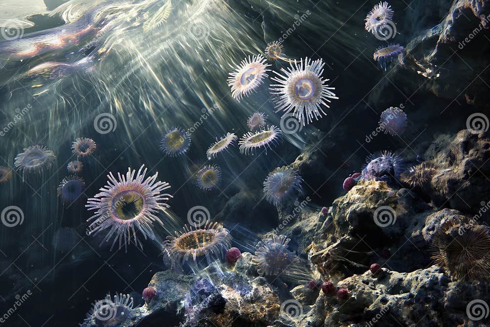 Realistic Image of the Emergence of Life Microscopic Stock Illustration ...