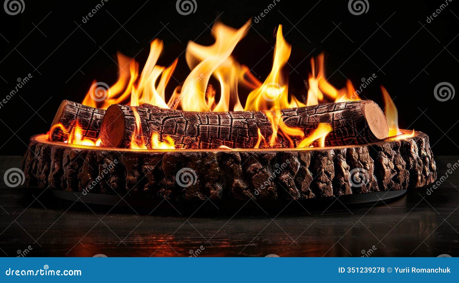 Realistic Image of Flames Rising from Logs, Emphasizing Fire Safety and ...