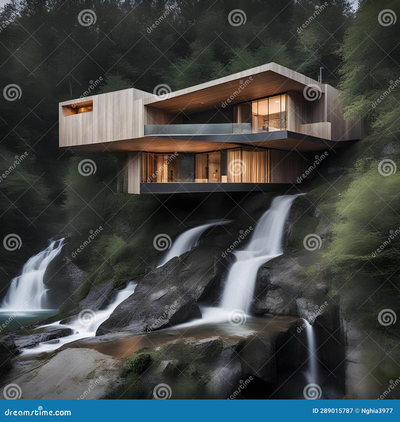A Gravity-defying Waterfall House Built Atop a Cascading Waterfall ...