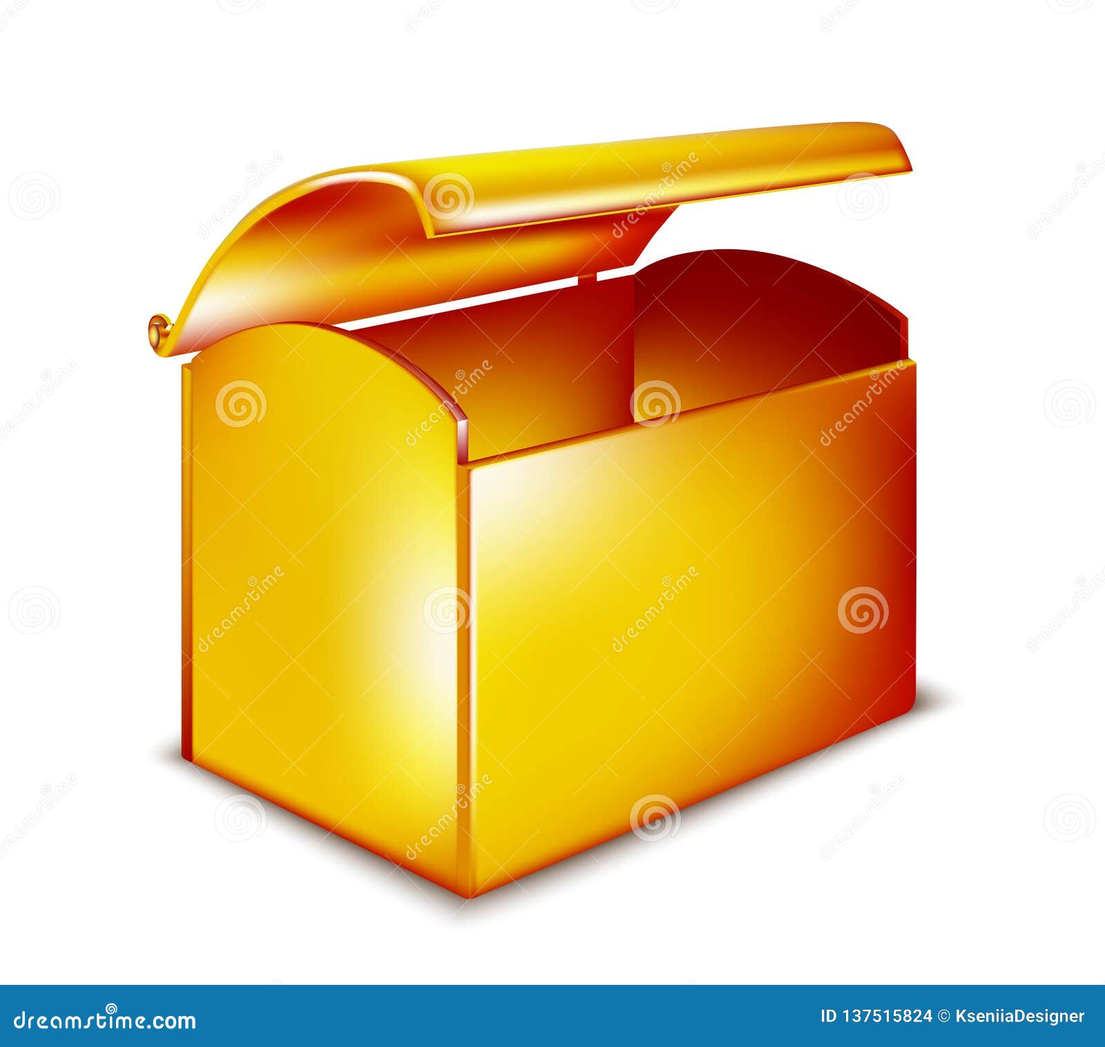 Realistic Image of Jewelry Box. Open Gold Chest Stock Vector ...