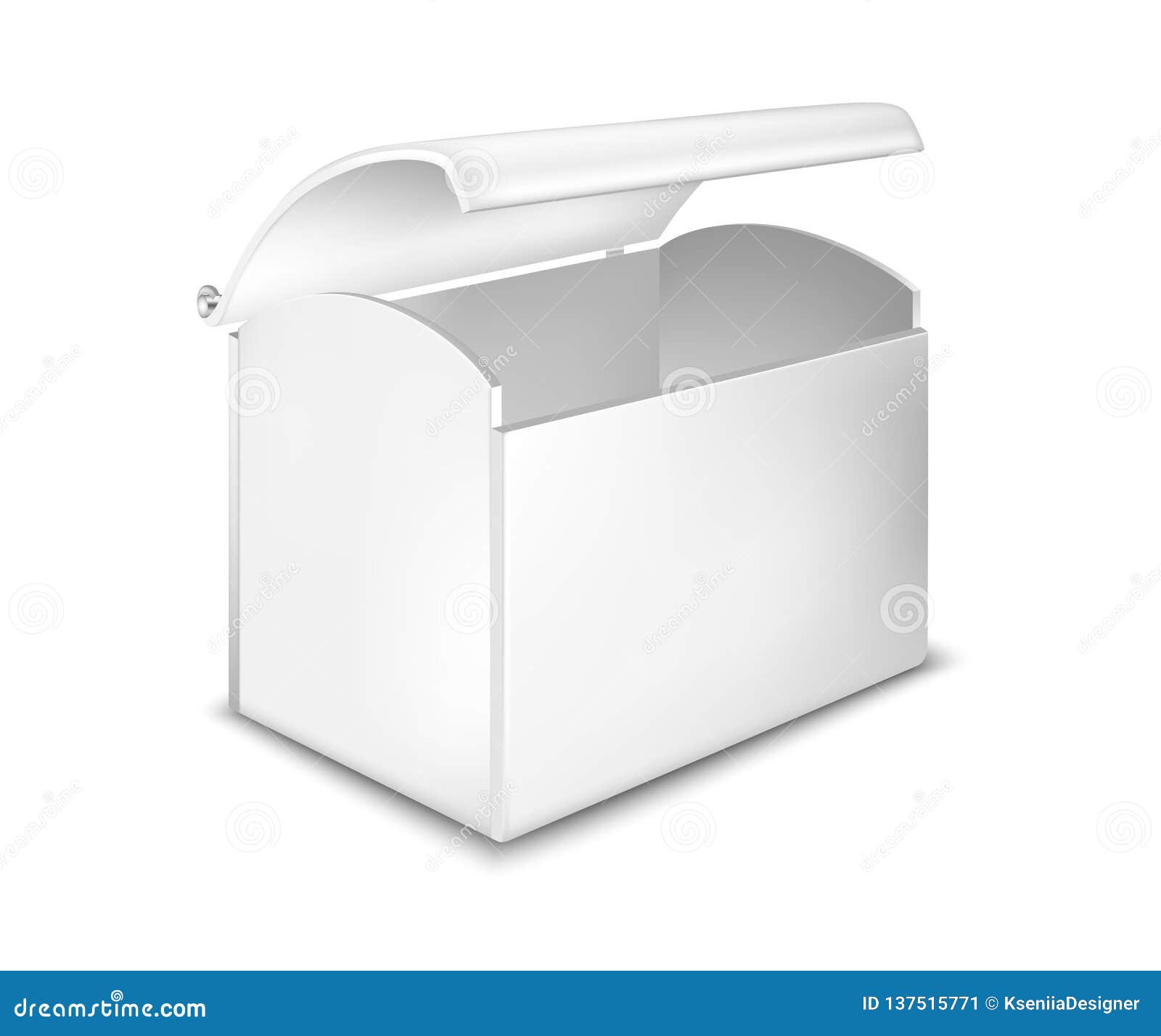 Realistic Image of Jewelry Box. Open Metal Chest Stock Vector ...