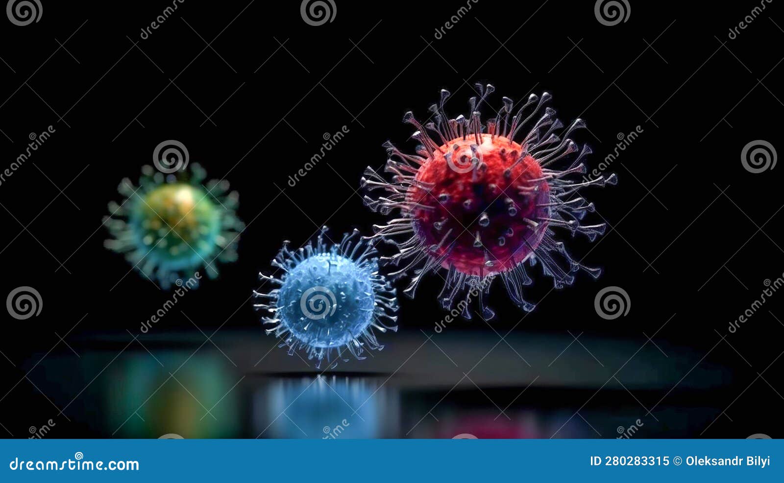 Realistic image of microbe stock illustration. Illustration of digital ...