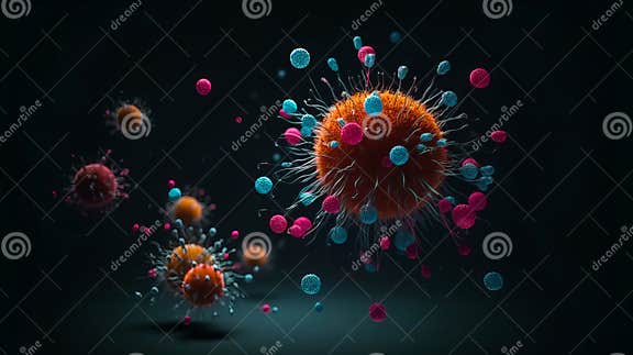 Realistic image of microbe stock illustration. Illustration of allergy ...