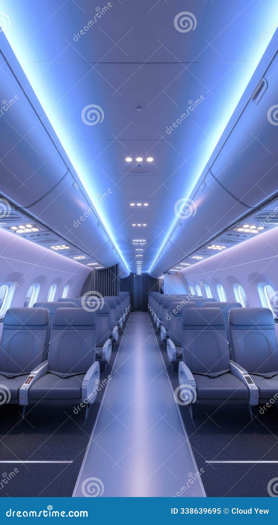 Realistic Image of a Passenger Jet Interior. Stock Illustration ...