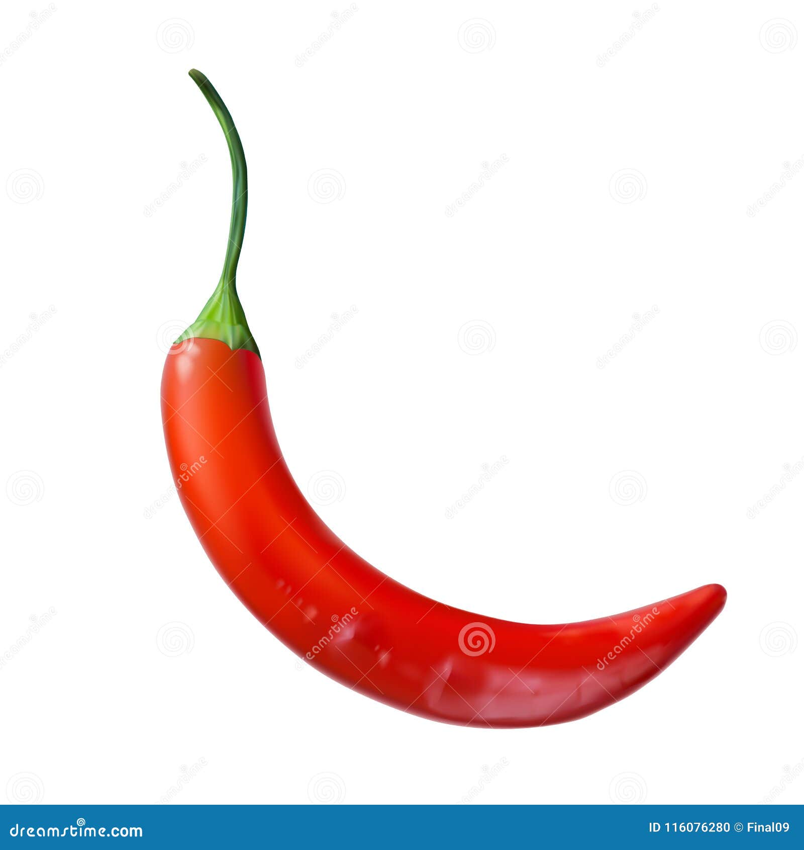 Realistic Image of Red Hot Chilli Pepper. Stock Vector - Illustration ...