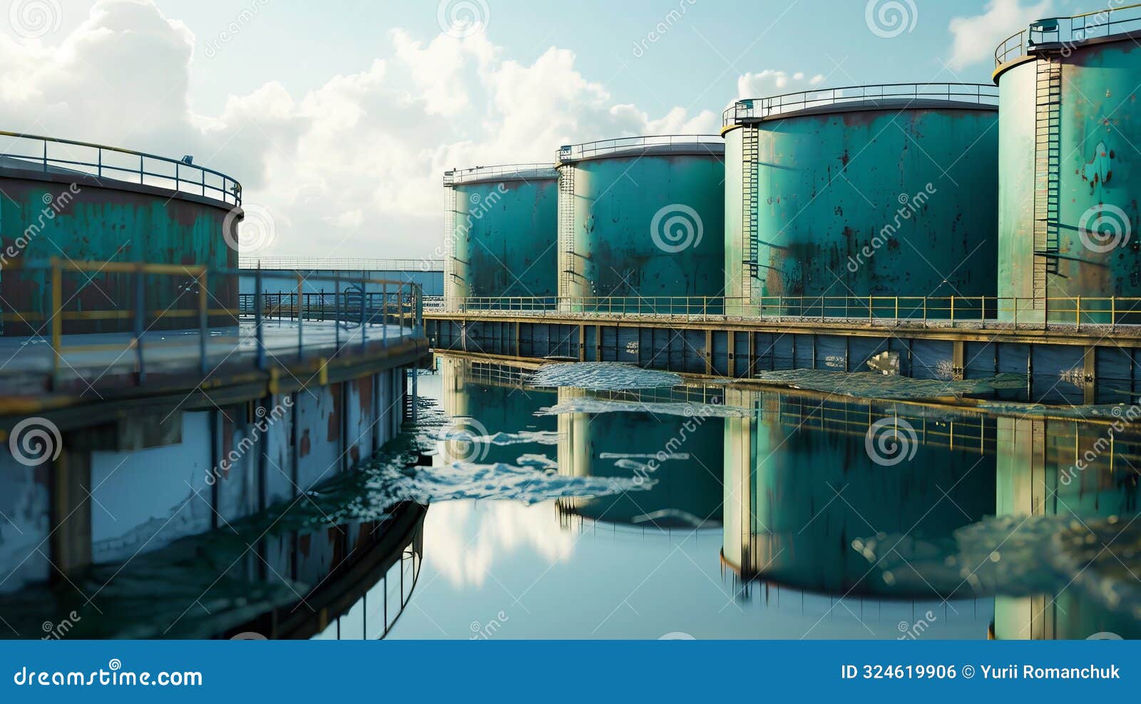 Realistic Image Showing Nuclear Waste Storage Tanks for Enhanced Search ...