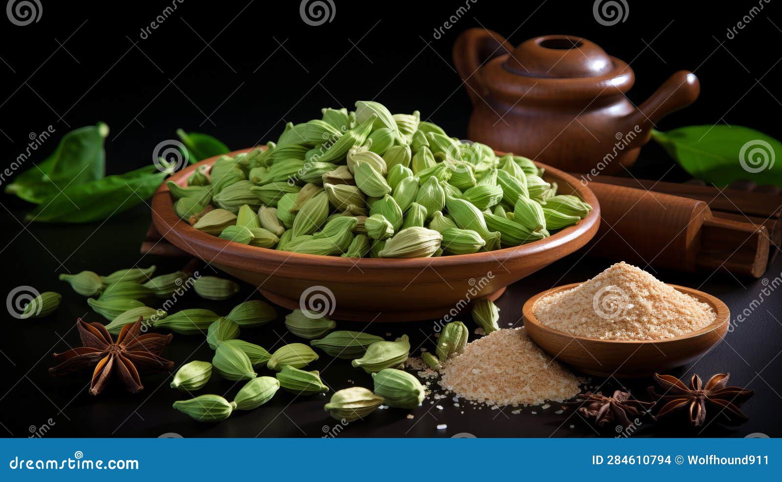 A Realistic Image of Spice Cardamom. AI Generated Stock Illustration ...