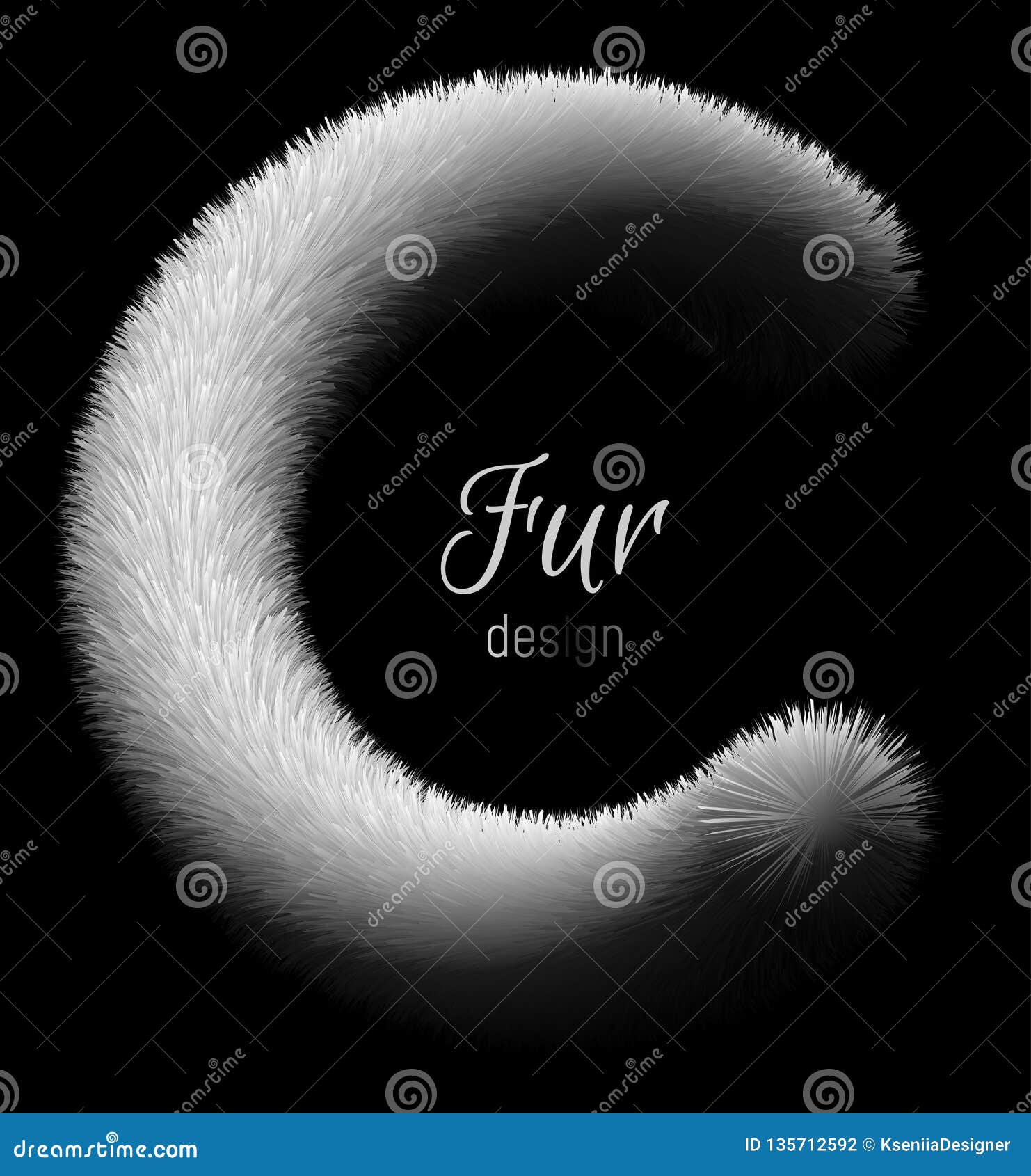 Realistic Image of a Vector Fur Frame Stock Vector - Illustration of ...