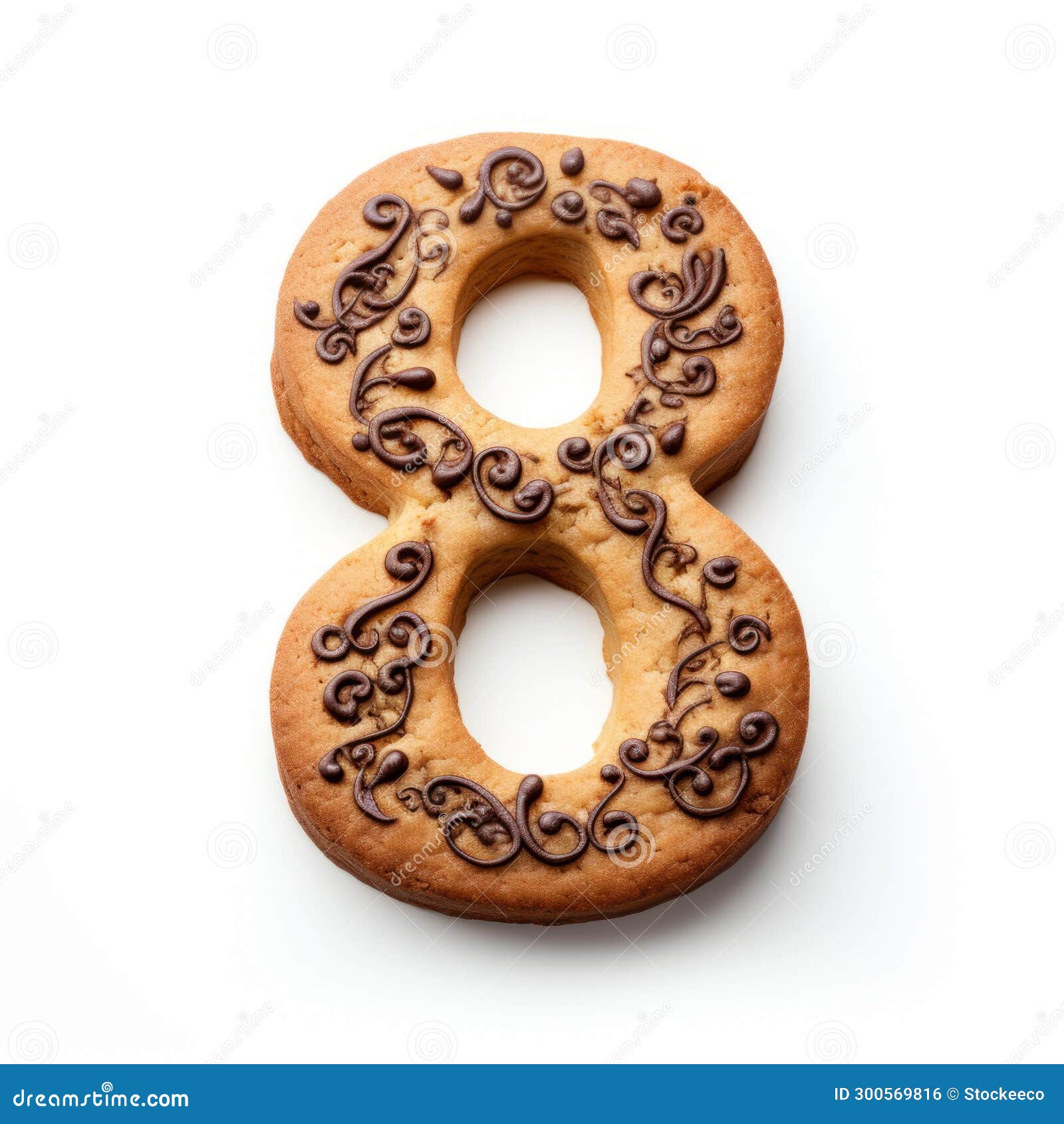 Realistic Impression: Elongated and Dramatic Number Eight Cookie Stock ...