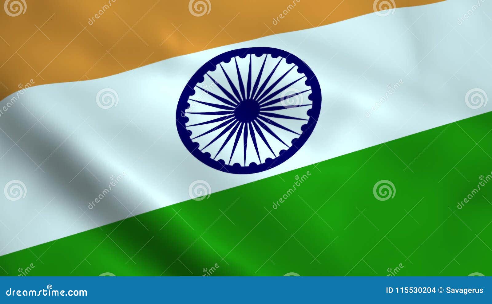 Realistic India flag stock illustration. Illustration of green - 115530204