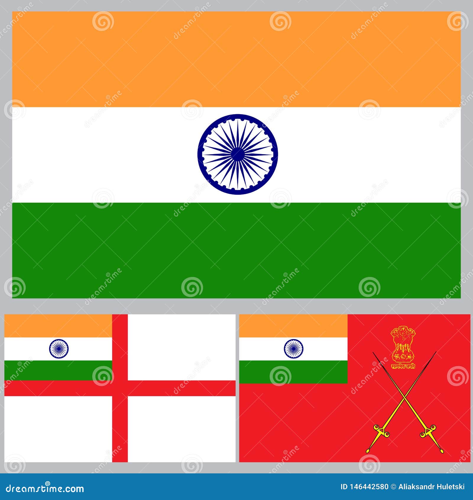 Indian_3_flags stock vector. Illustration of realistic - 146442580
