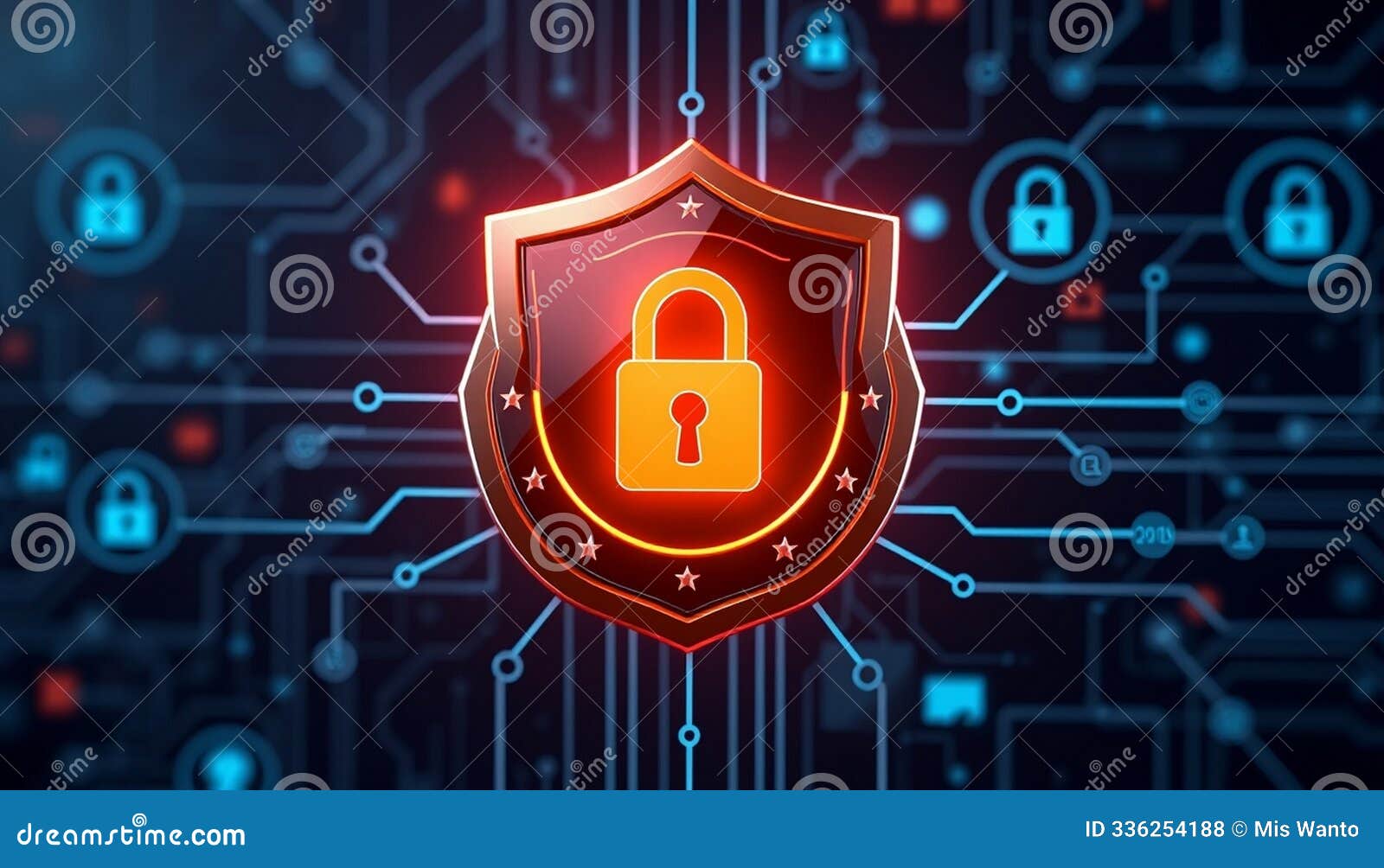 Realistic Internet Security Badge Concept for Bussines Stock Photo ...