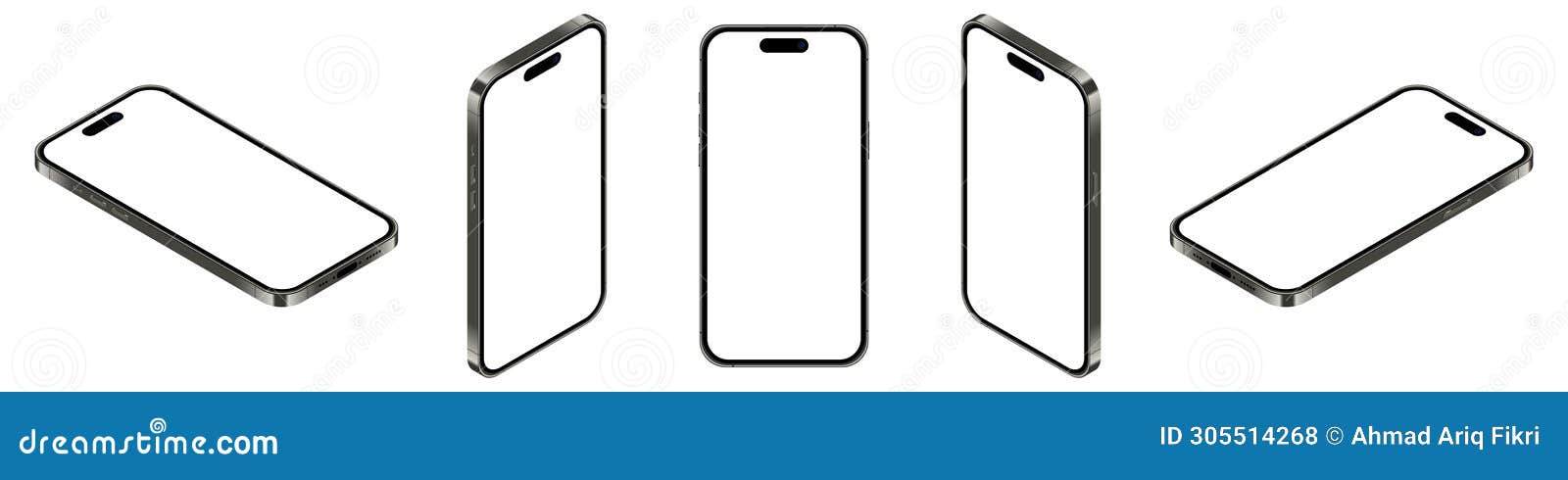 Realistic Iphone Mockup. Perspective Iphone Mockup. Mockup of Iphone 15 ...