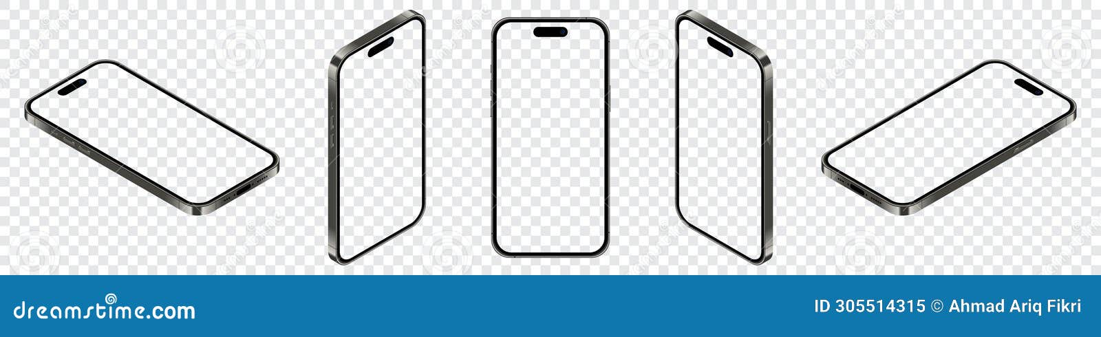 Realistic Iphone Mockup. Perspective Iphone Mockup. Mockup of Iphone 15 ...