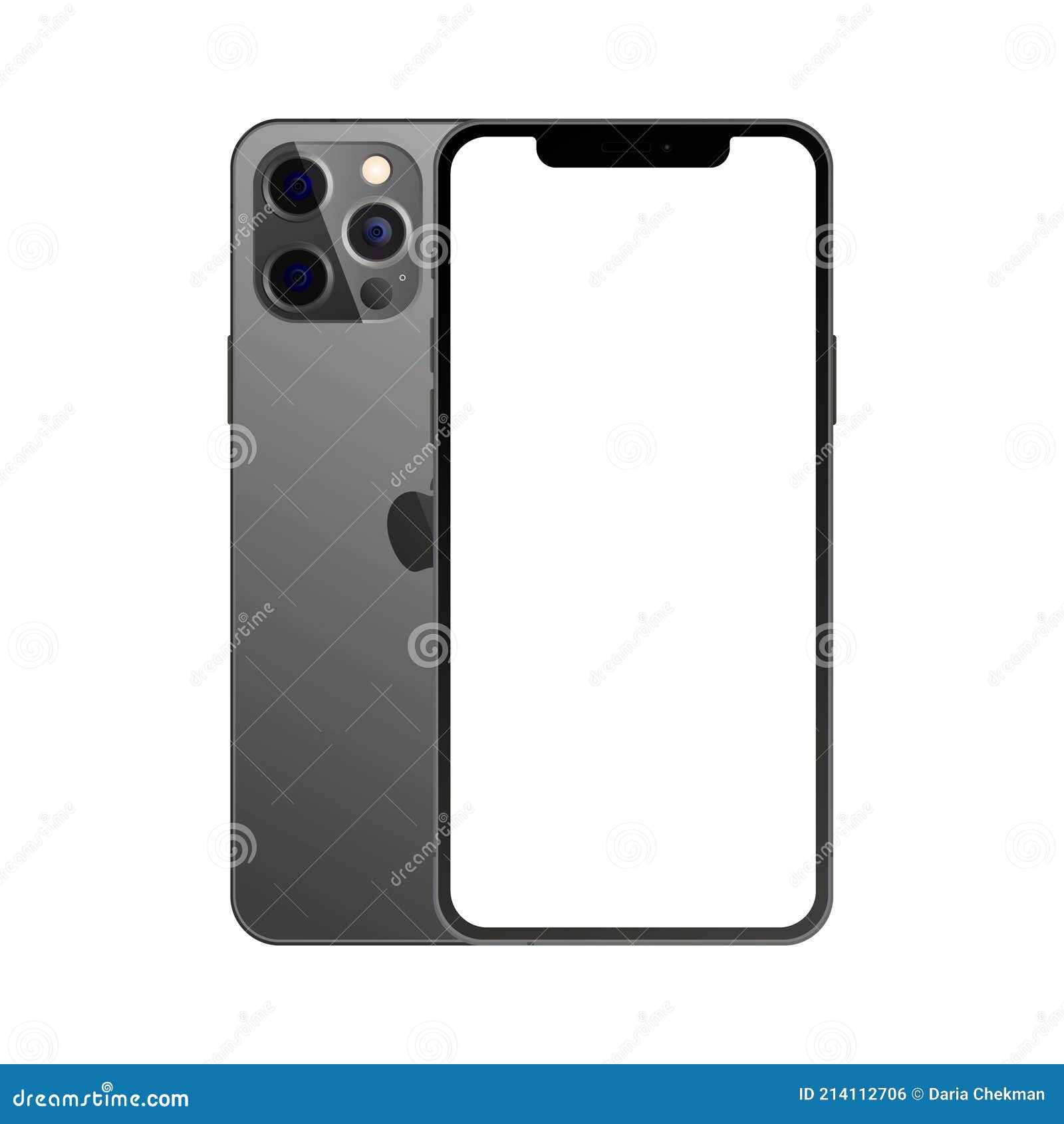 Realistic IPhone 12 Pro Mockup. Smartphone Mockup With White Screen ...