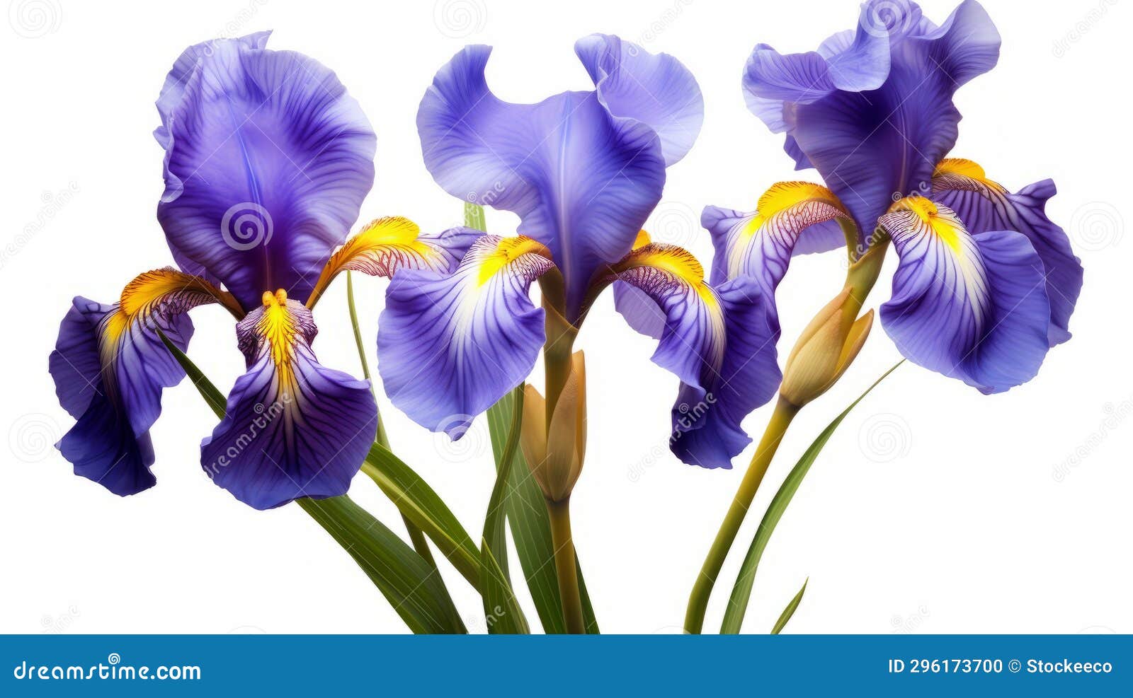 Realistic Iris Flowers on White Background - High Resolution Uhd Image ...