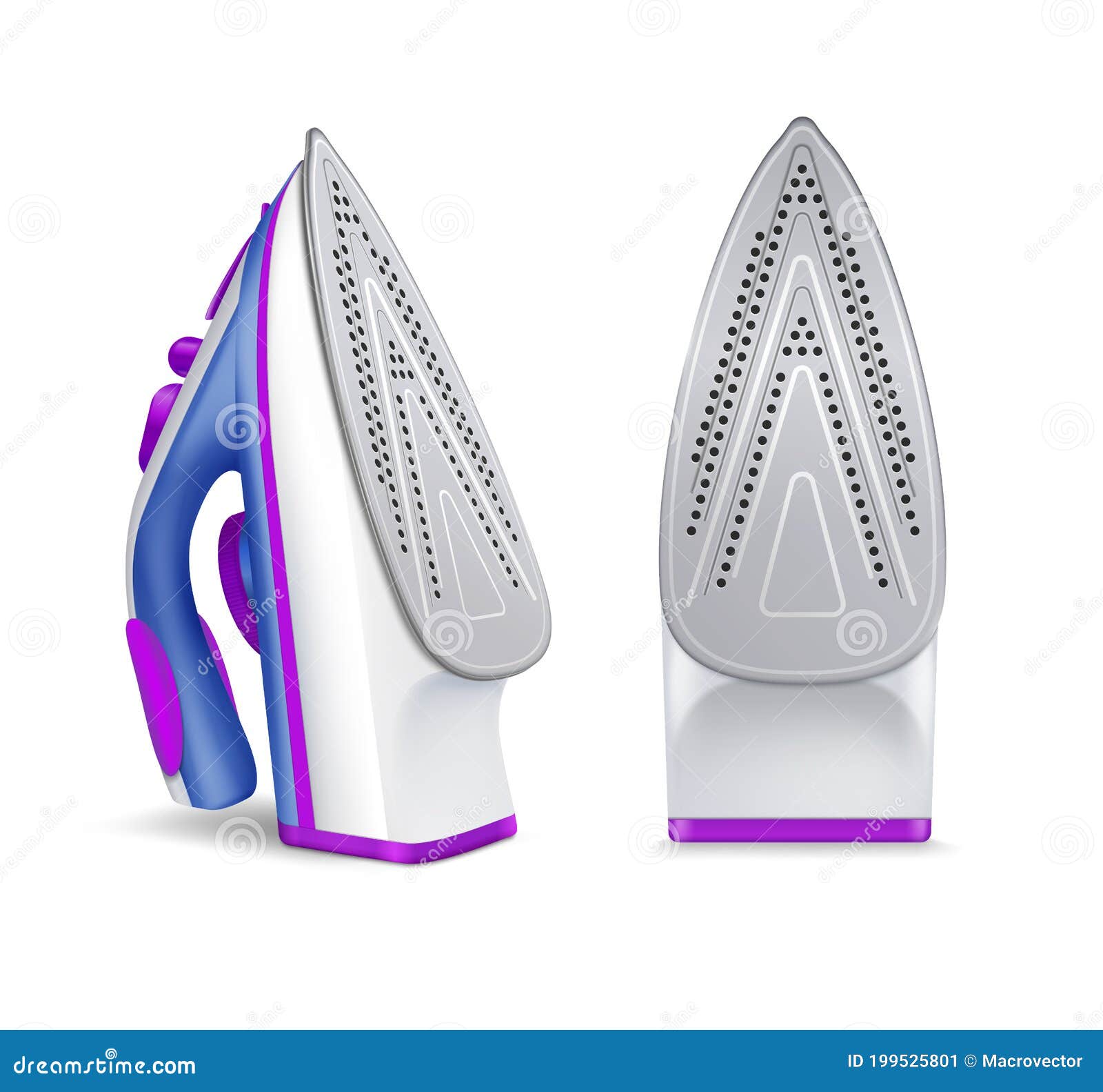 Realistic Iron Ironing Icon Set Stock Vector - Illustration of ...