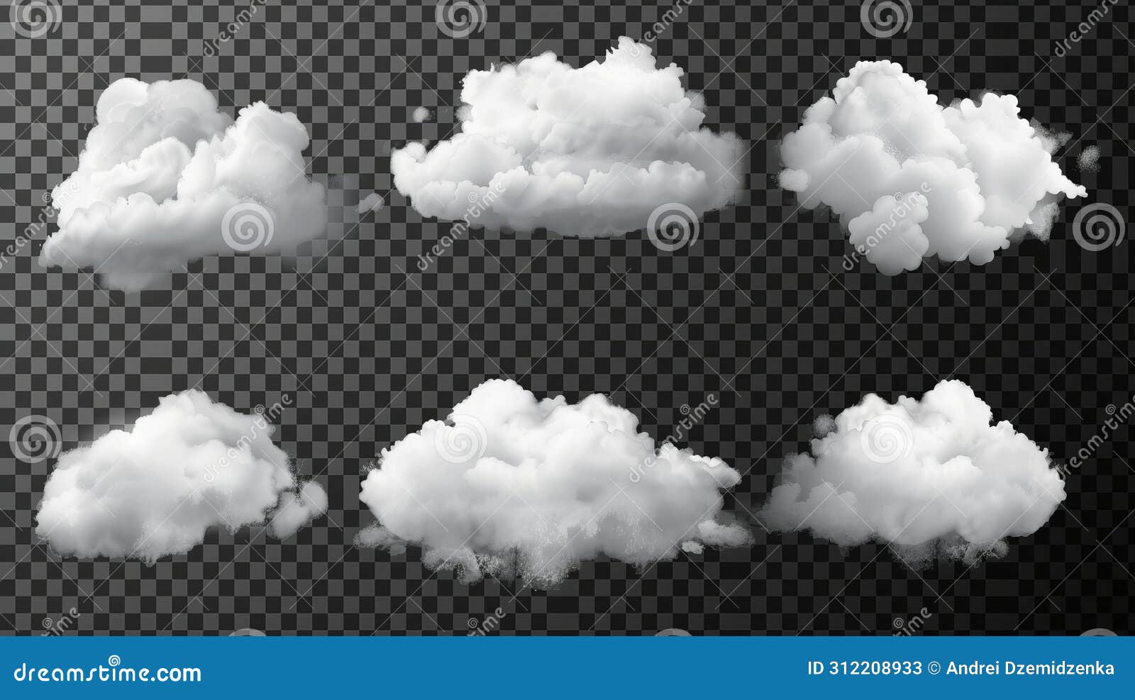 Realistic Isolated Cloud Modern Set on Transparent Background. Stock ...