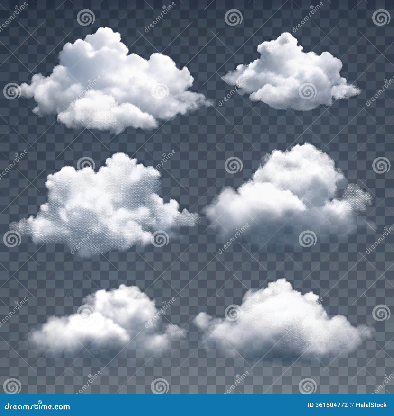 Realistic Isolated Cloud Set Stock Illustration - Illustration of nature, cloud: 361504772
