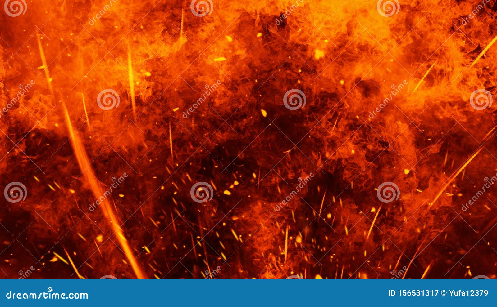 Realistic Isolated Fire Effect for Decoration and Covering on Black ...